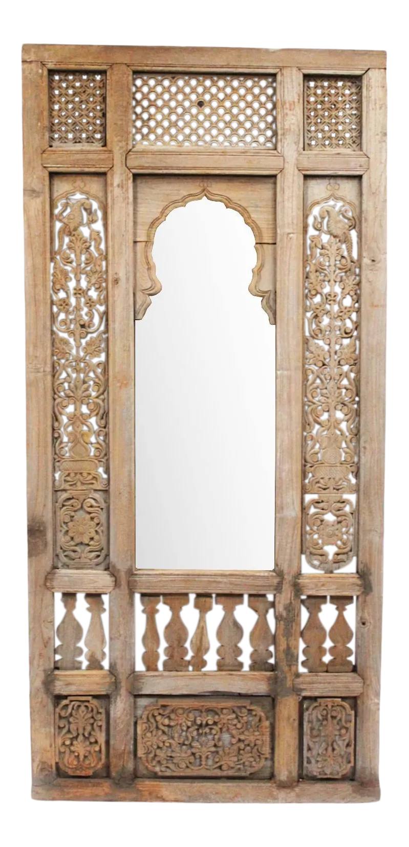 Antique Architectural Indian Window Facade Mirror | Chairish