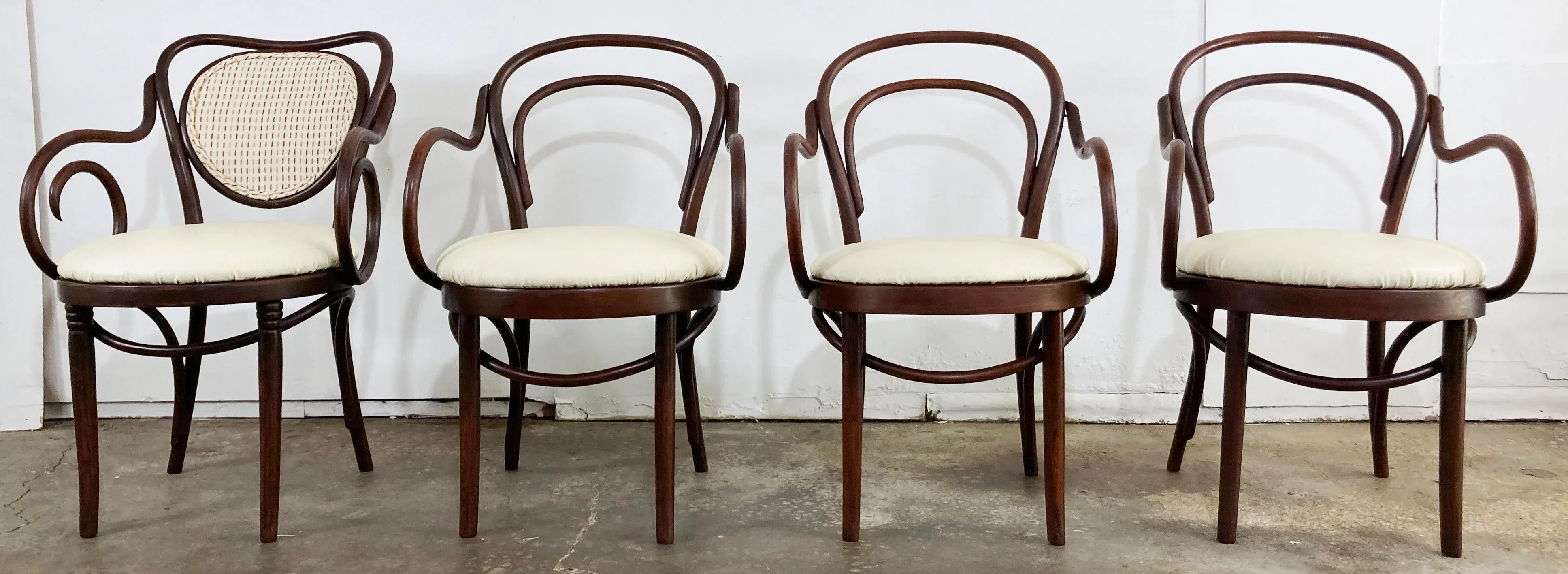 Antique Bentwood Arm Chairs Set of 4