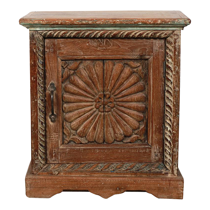 Nightstand Made From Antique Indian Architectural Elements | Chairish