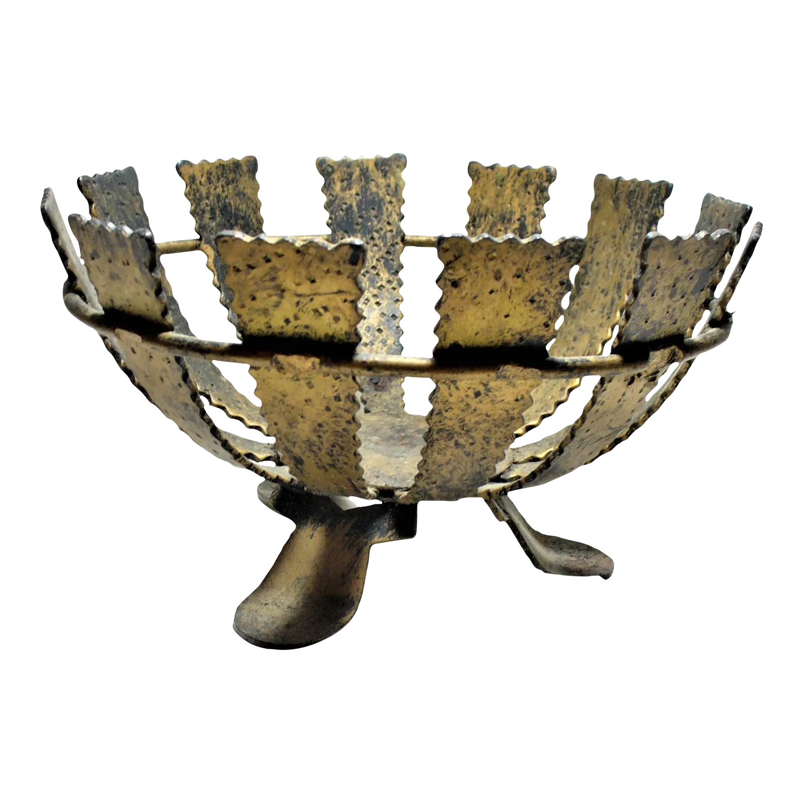 1950s Vintage Lobeco Brutalist Wrought Iron Basket, Made in Spain ...