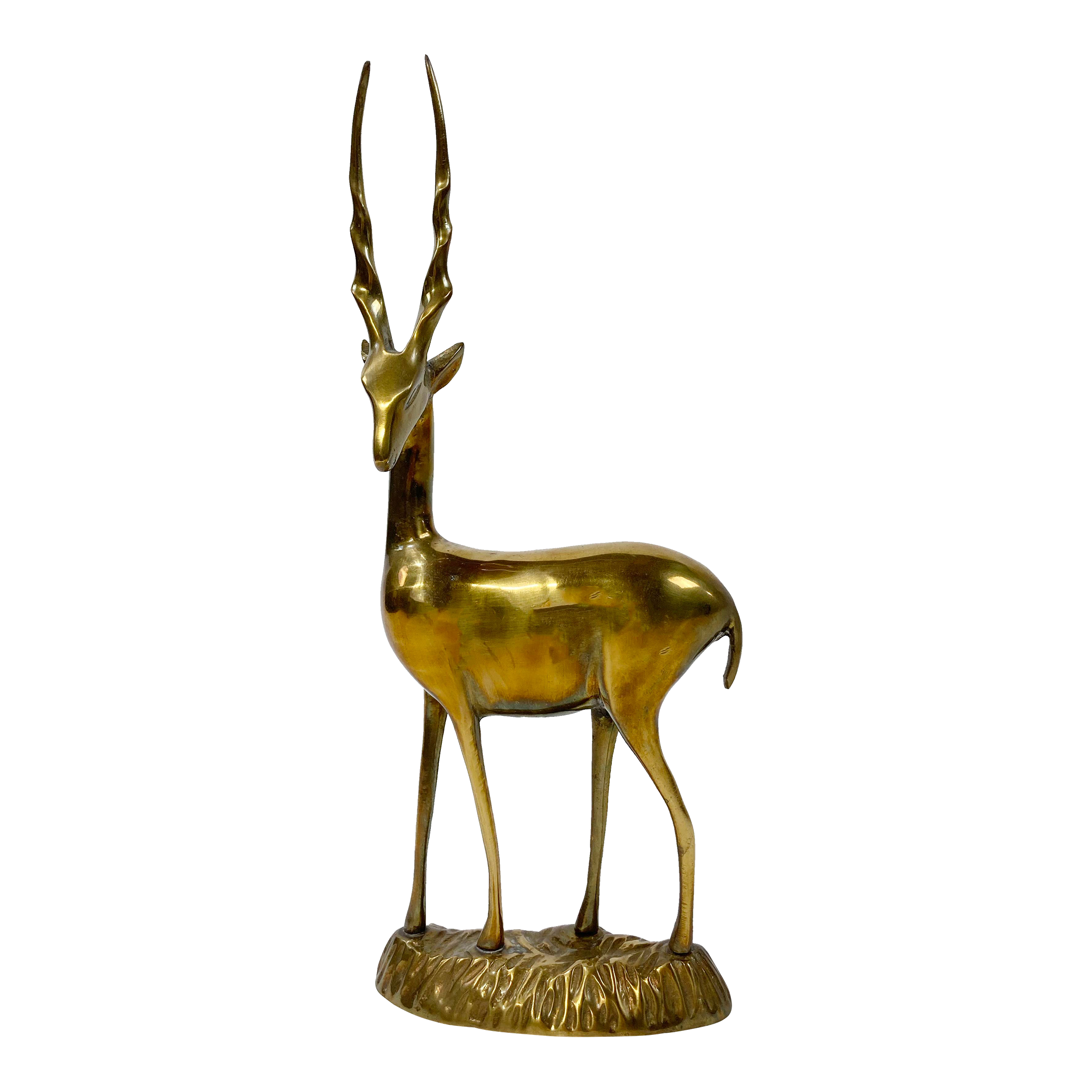 Stately Brass Antelope Figure | Chairish