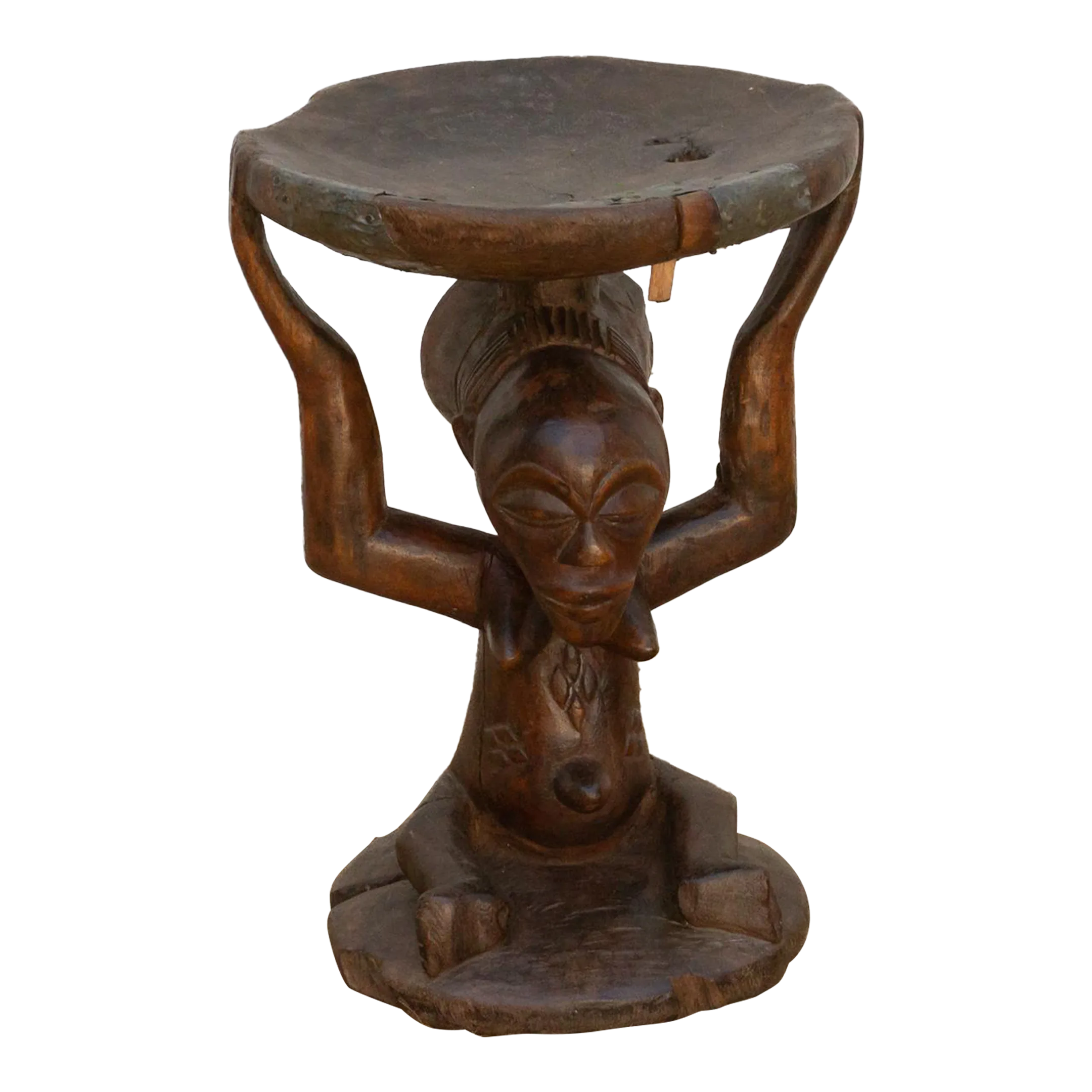 Antique African Luba Sculpture Stool | Chairish