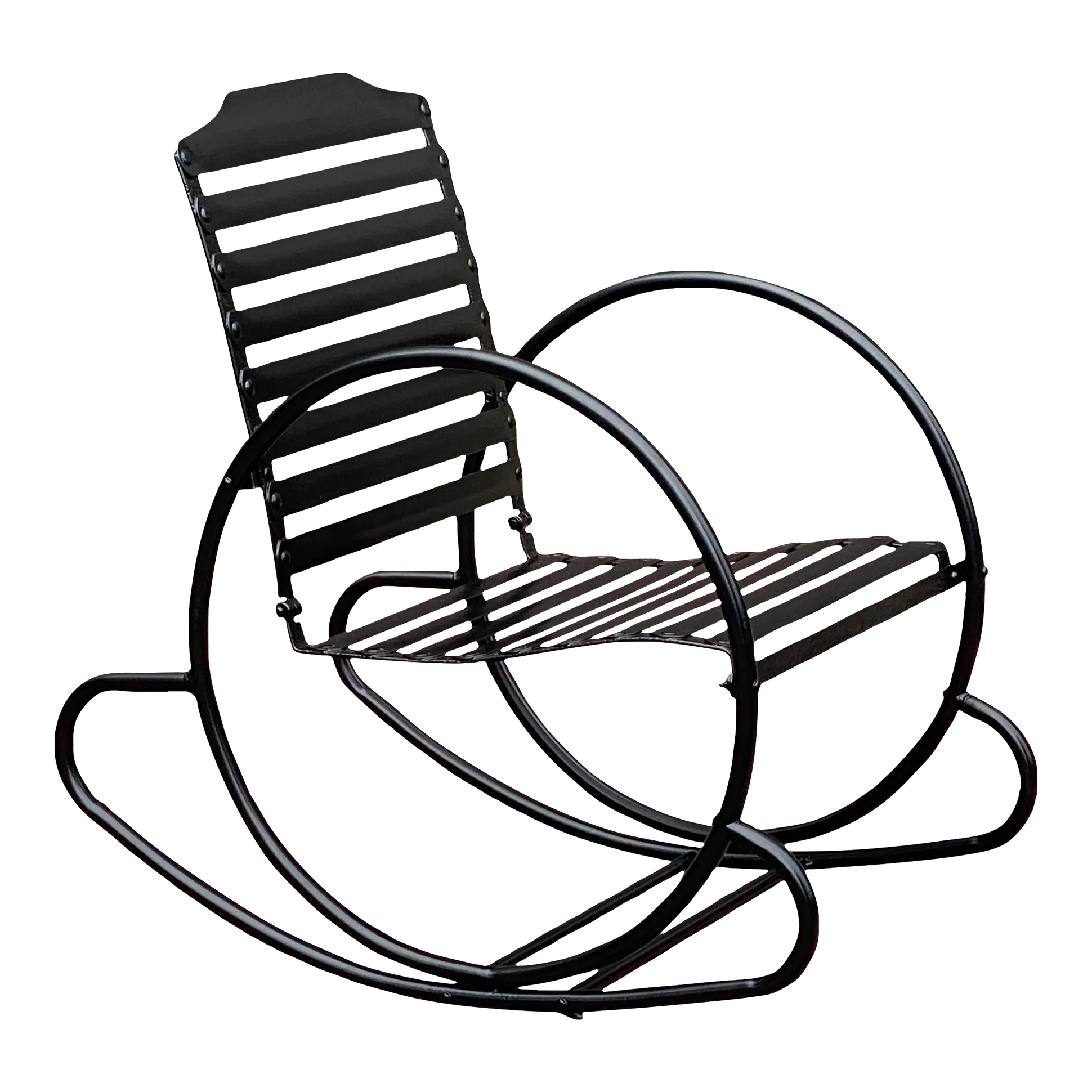 1930's Art Deco Streamlined Tubular Hoop Rocker Rocking Chair Restored ...