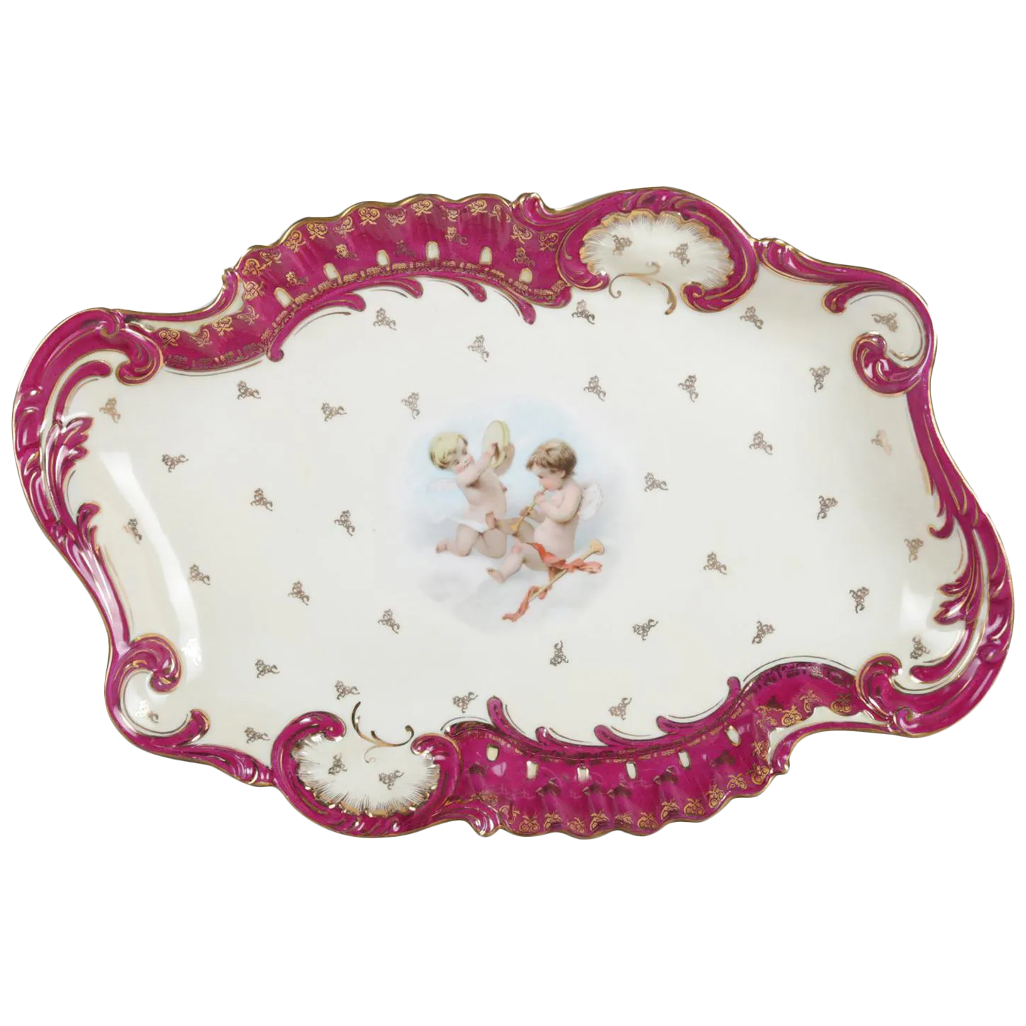 Antique German Classical Dresden School Hand Painted and Gilt Porcelain ...