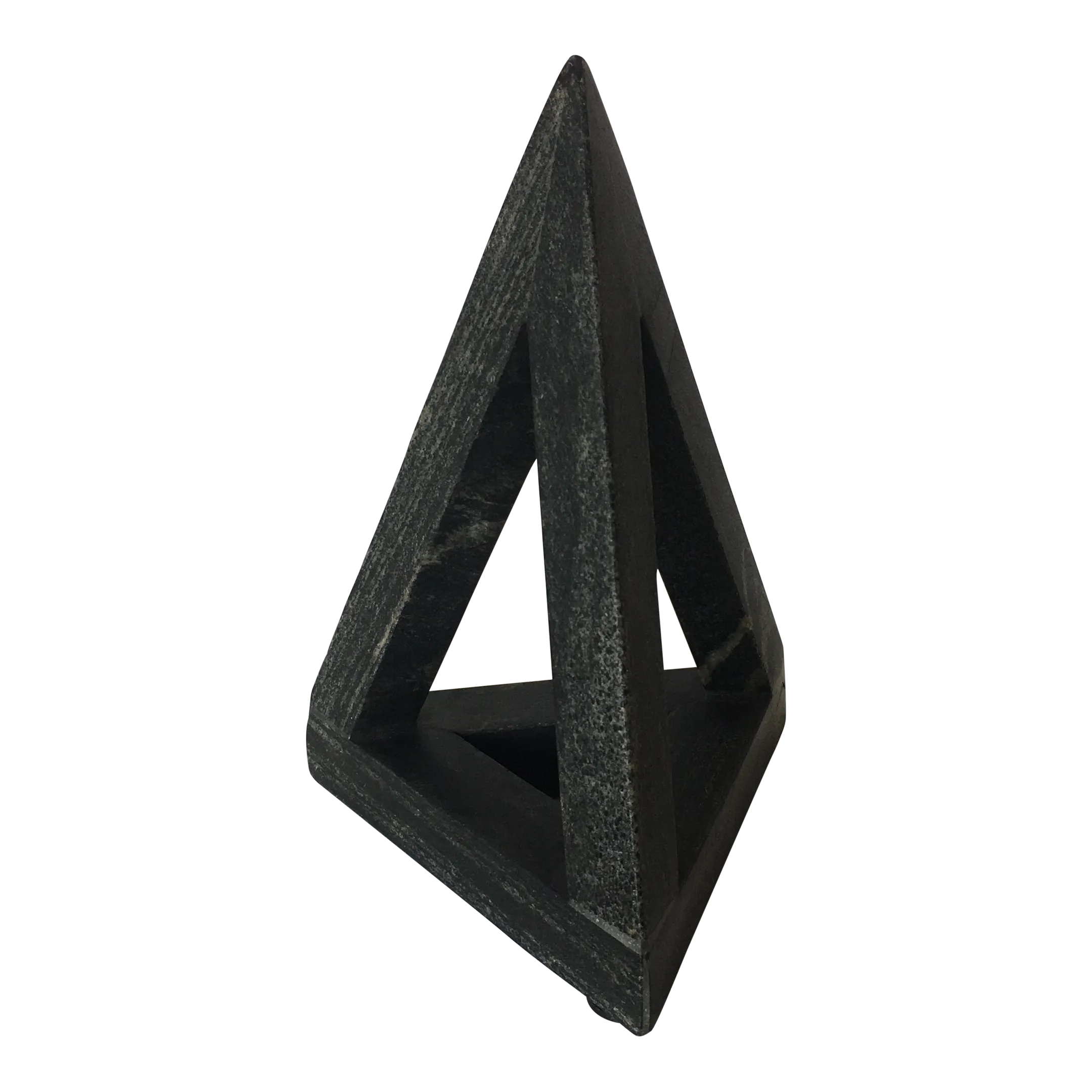 Charcoal - Colored Alabaster Pyramid Paperweight Accessory | Chairish