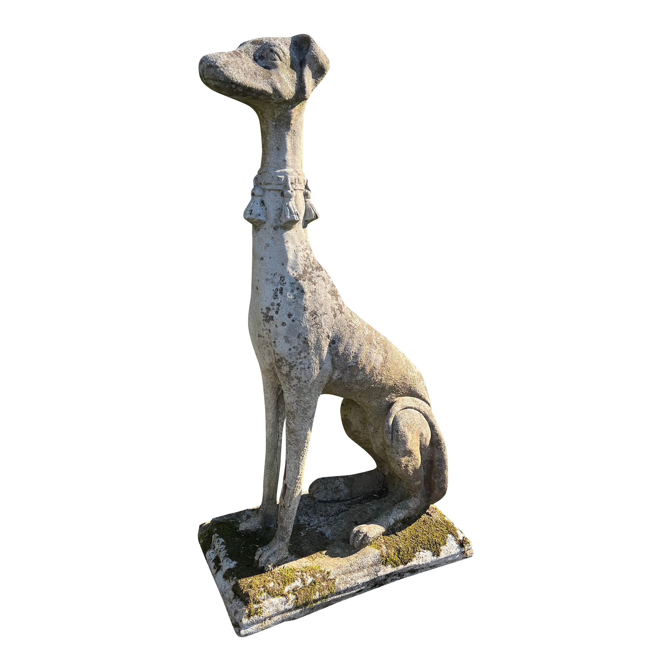 Antique Concrete Greyhound or Whippet Dog Outdoor Statue | Chairish