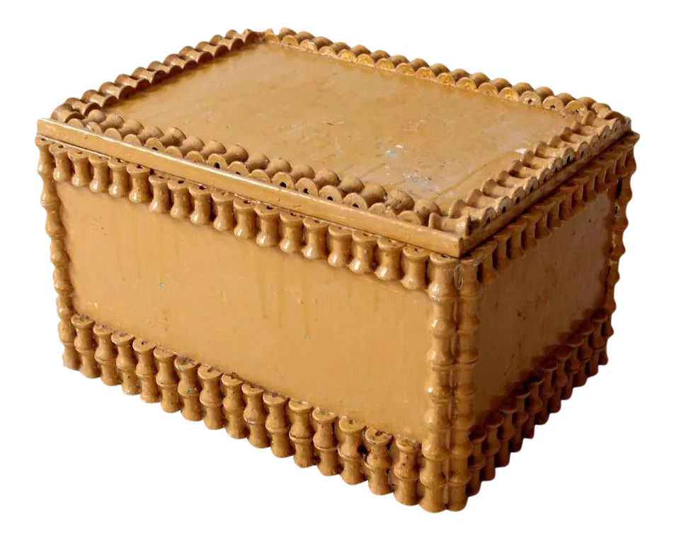 Antique Folk Art Spool Trunk | Chairish