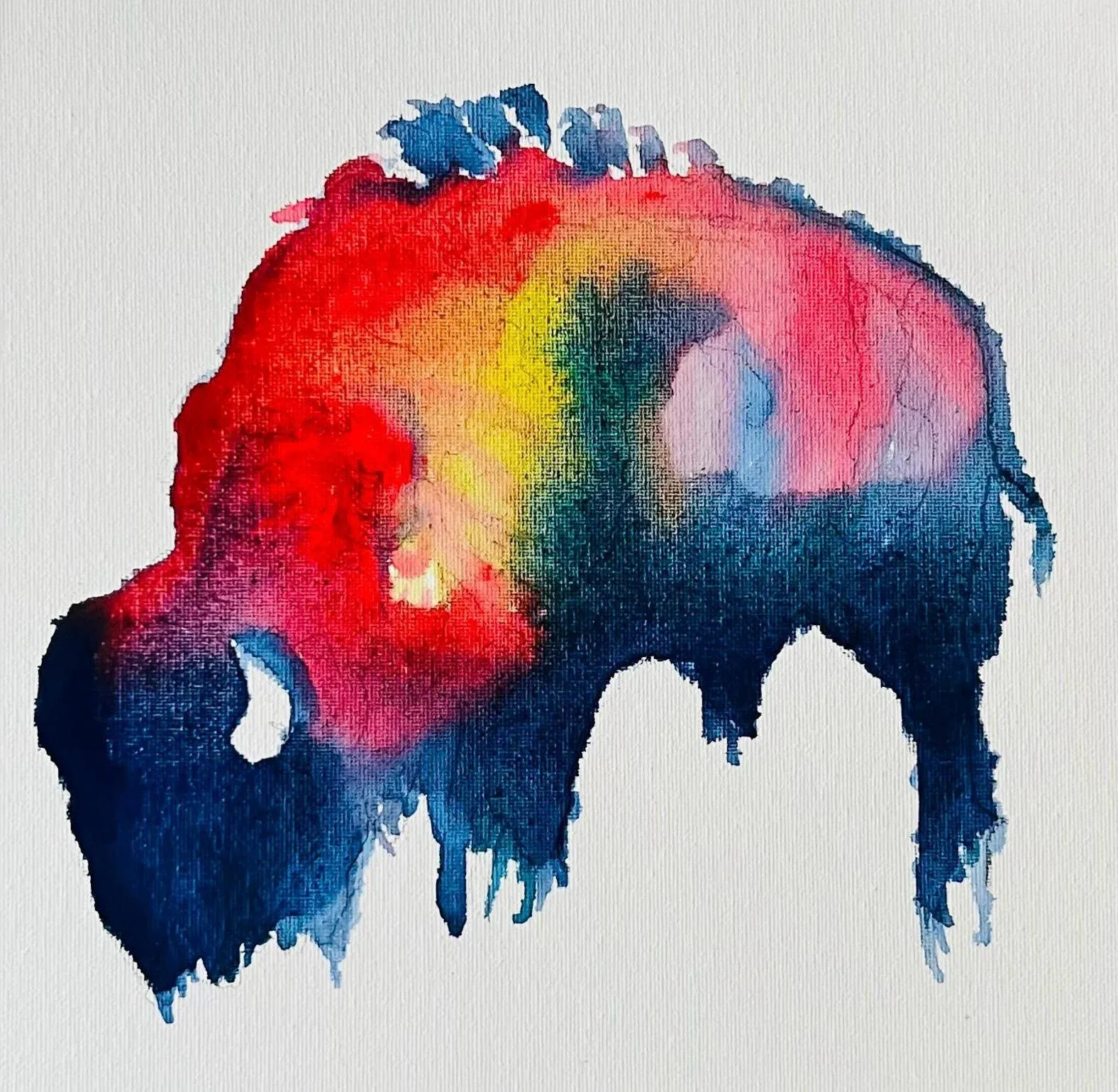 "Bison and the Birds" Original Expressionist Painting by Shabs Beigh ...