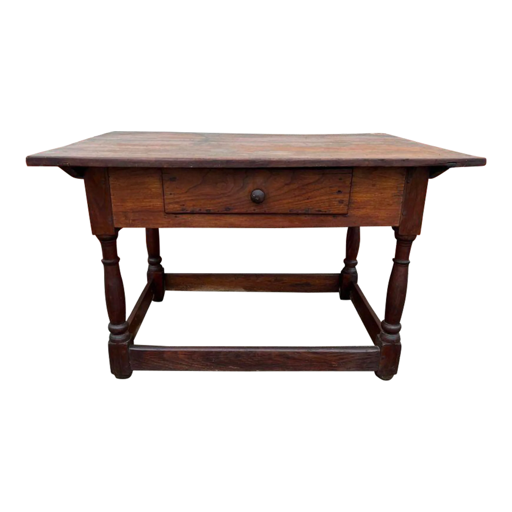 Antique Early American Style Farmhouse Walnut Tavern Kitchen Table ...