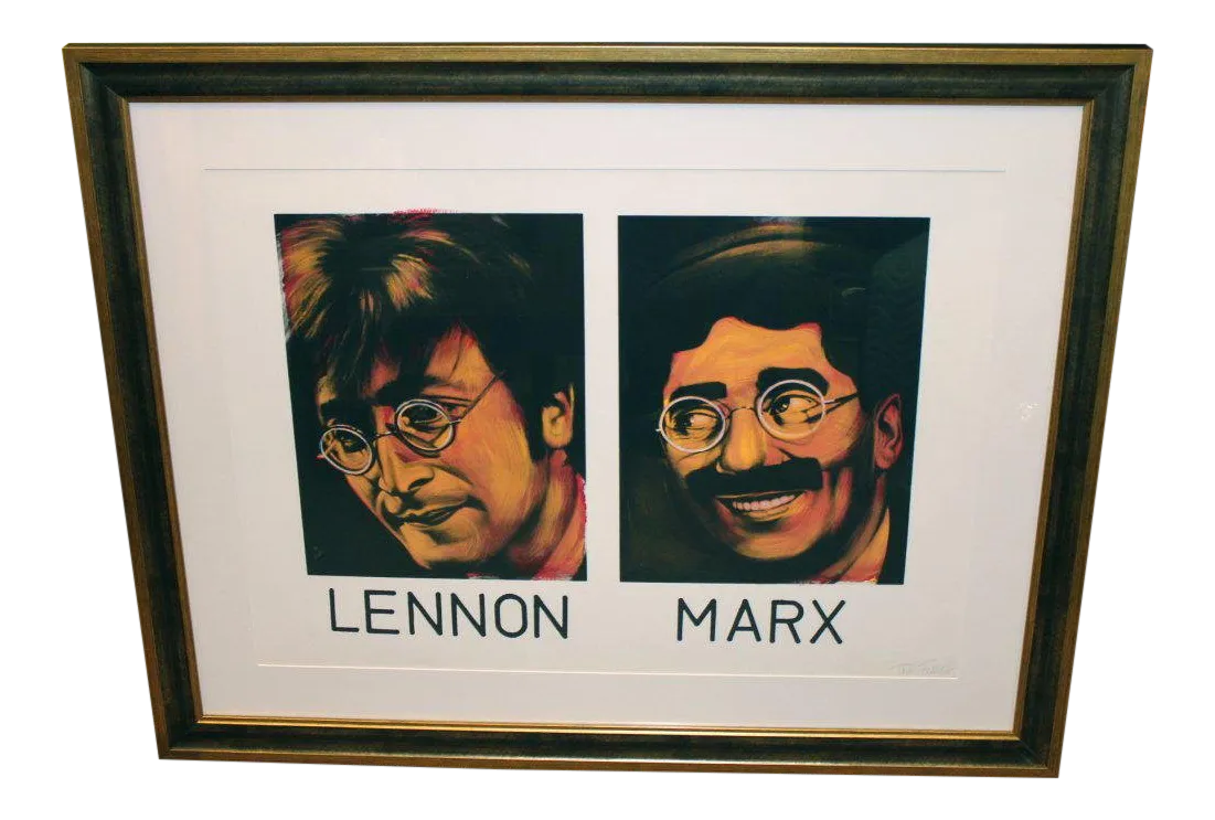John Lennon and Groucho Marx Painting on Paper by Ron English | Chairish