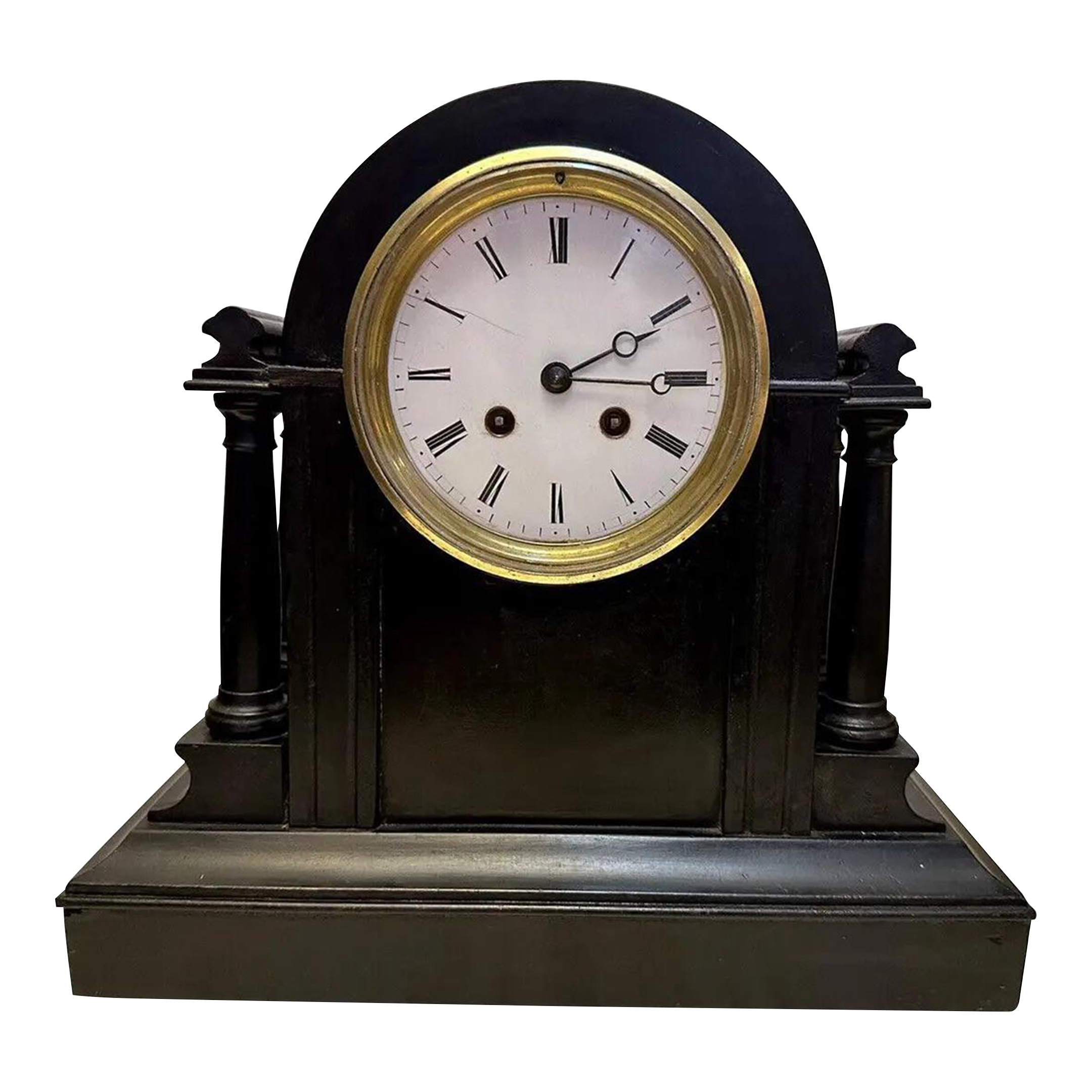 19th Century French Napoleon Style Wooden Mantel Clock | Chairish