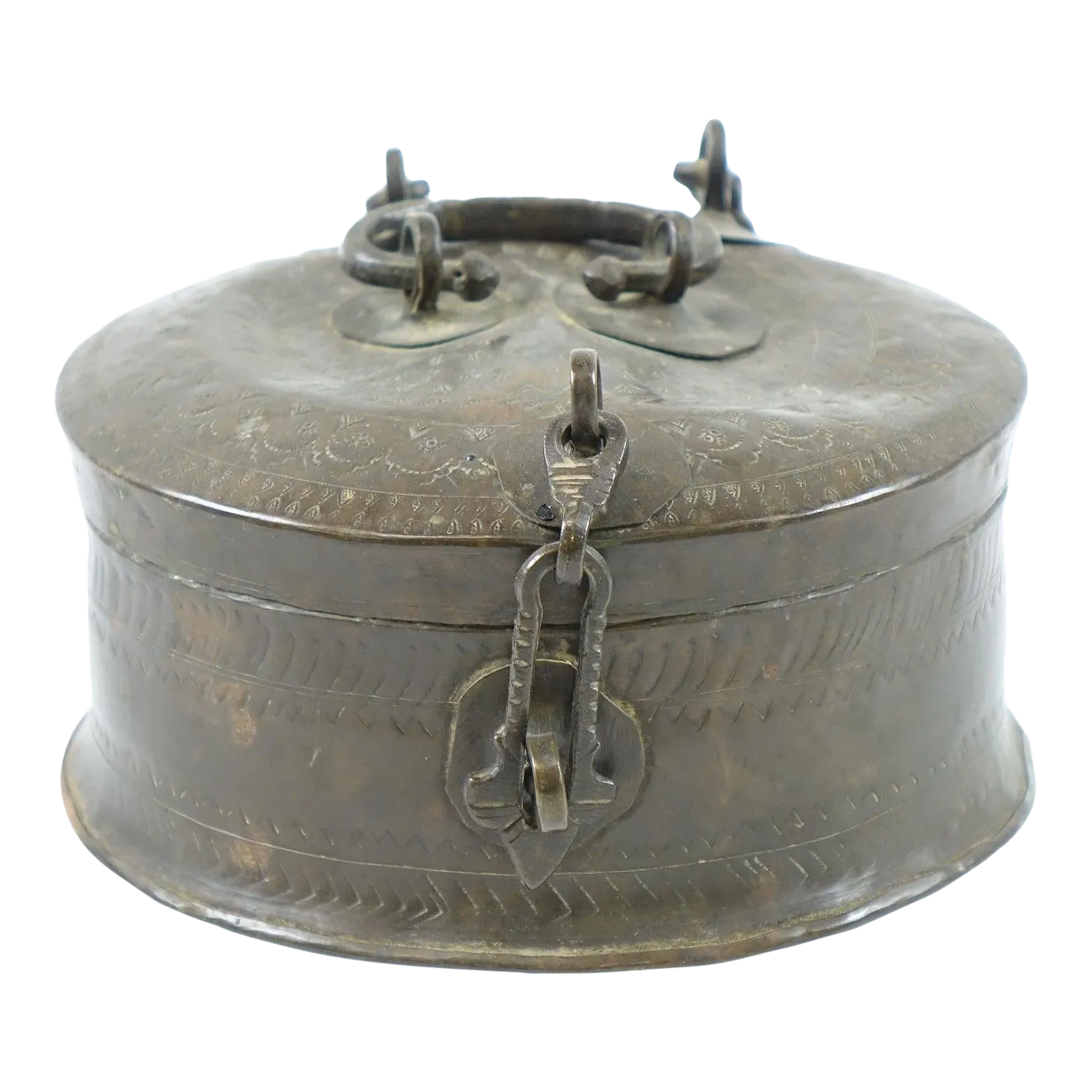 Antique Middle Eastern/Persian Bronze Container | Chairish