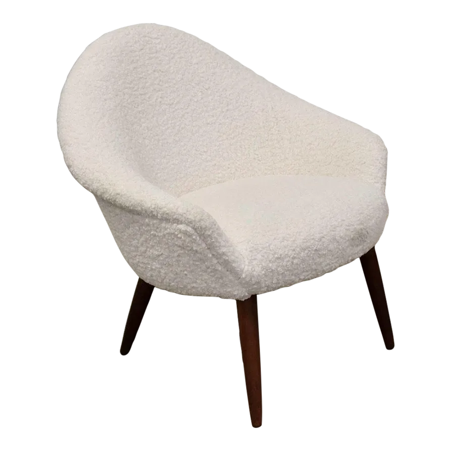 1960s Danish Modern Boucle Lounge Chair | Chairish