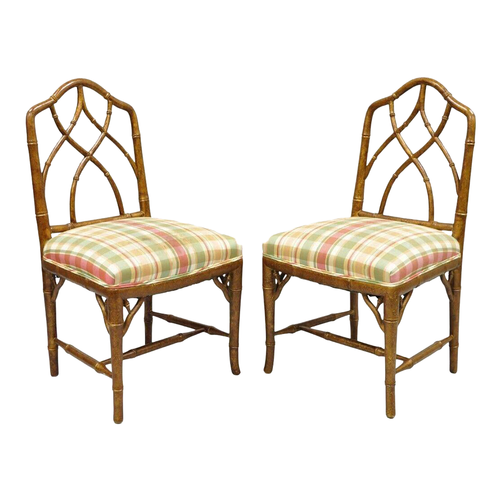 Mid 20th Century Vintage Chinese Chippendale Faux Bamboo Gold Gilt ...