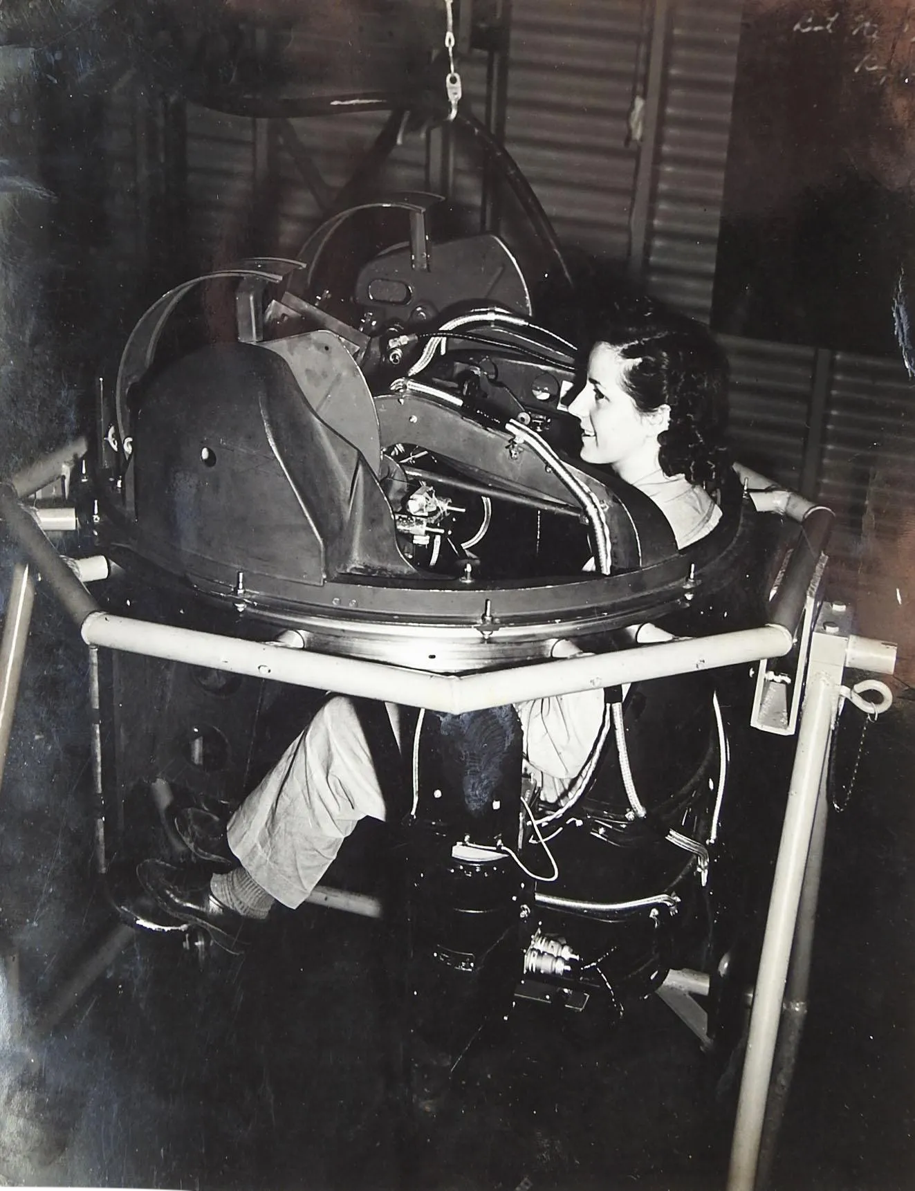 Vintage Wwii Aircraft Turret Assembly Woman Worker Snapshot Photo ...