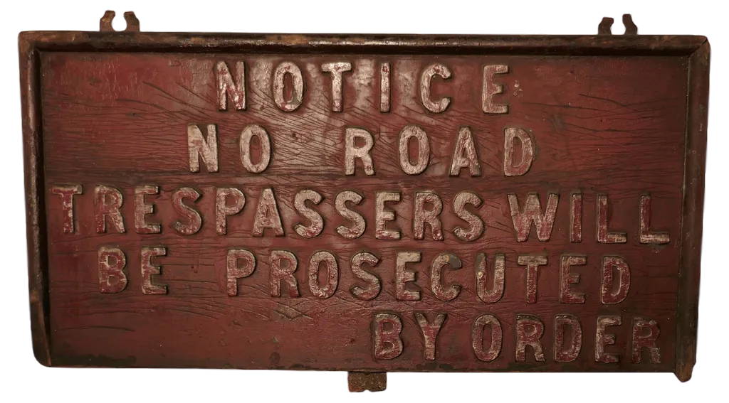 19th Century Rustic English Private Land Owners Trespassers Sign, 1880s ...