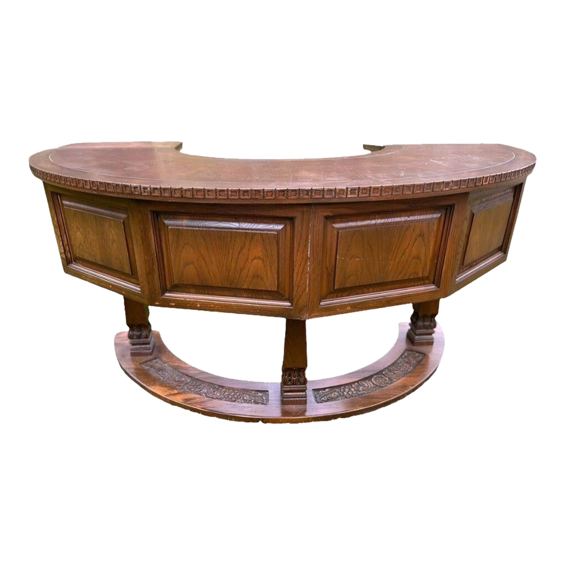 Mid-Century Modern Viking Oak Circular Desk | Chairish
