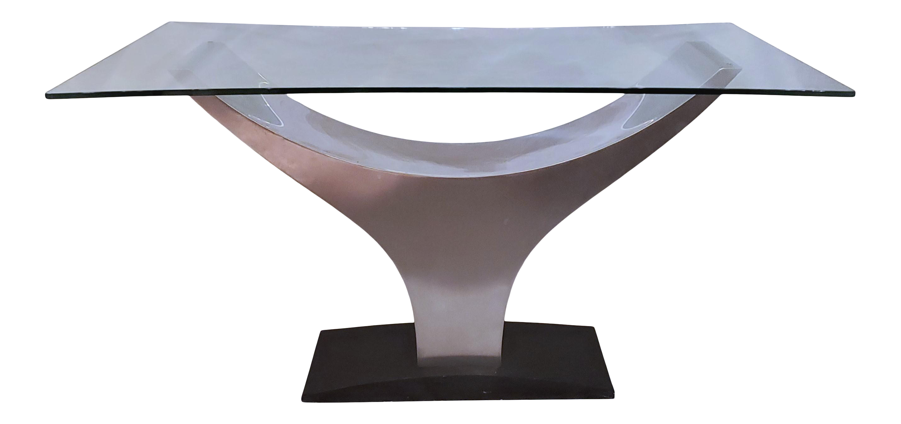 1980s Large Italian Glass And Chrome Table Chairish