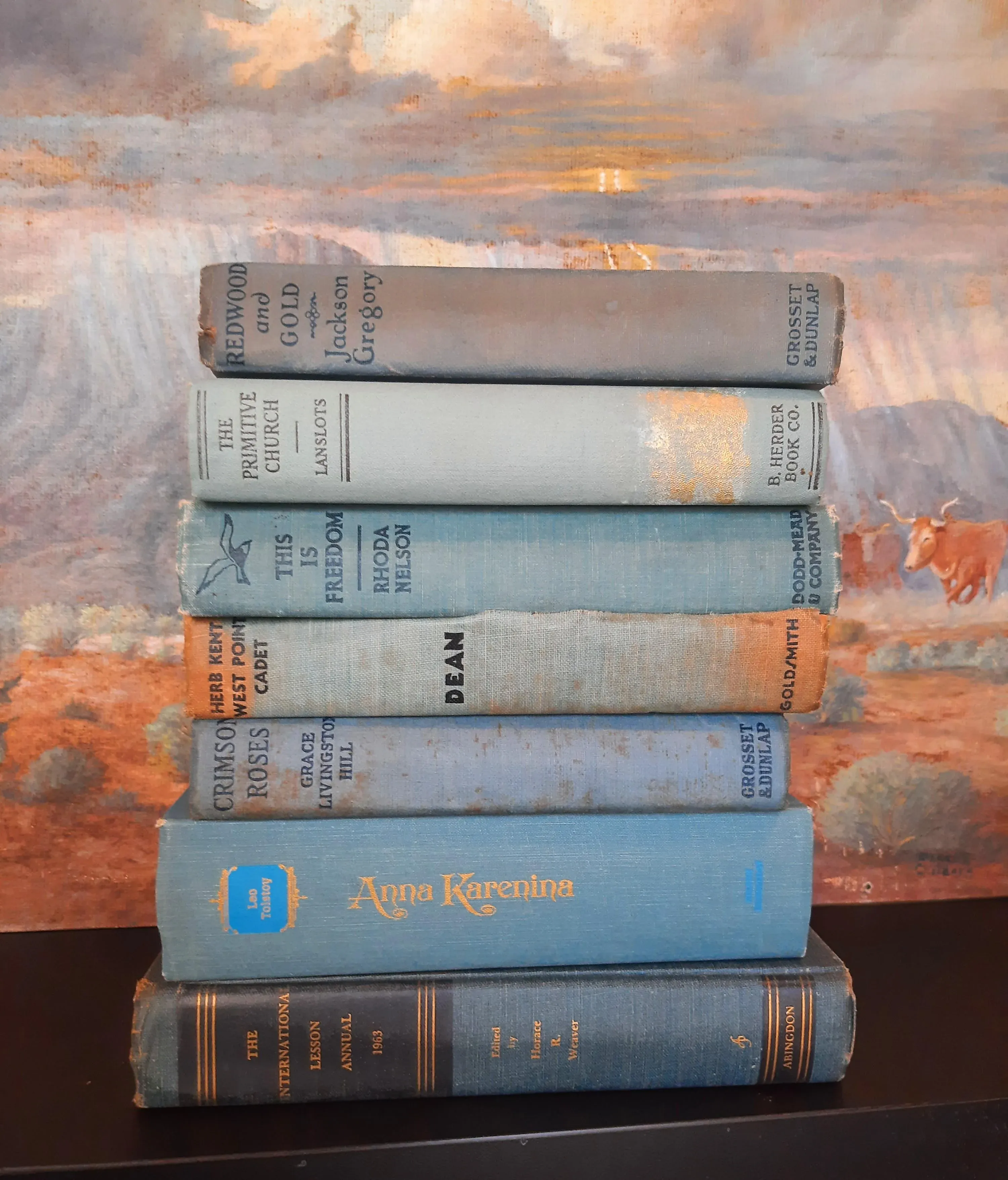 Blue And Orange Book Stack