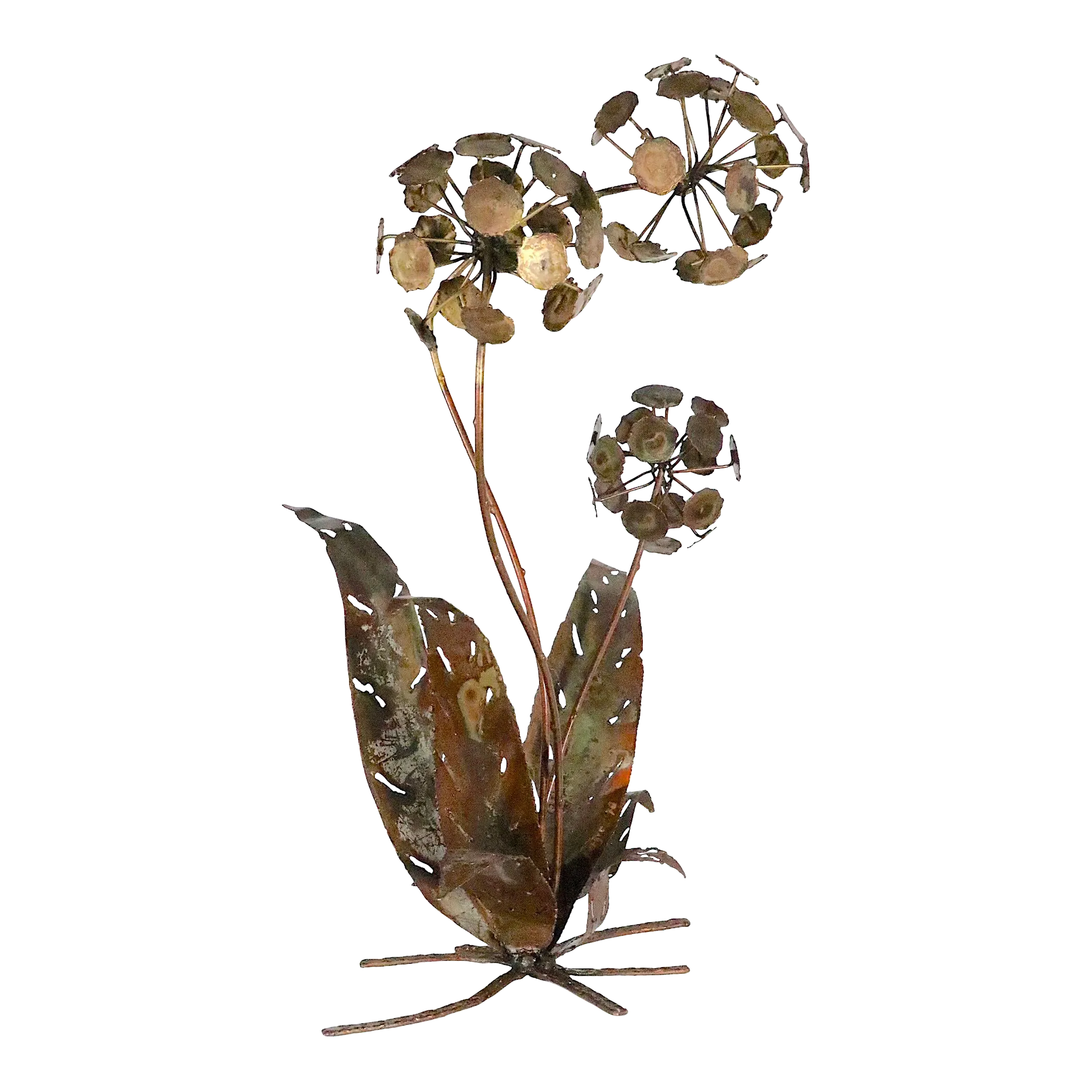 Brutalist Torch Cut Metal Sculpture Signed Berger '78 | Chairish