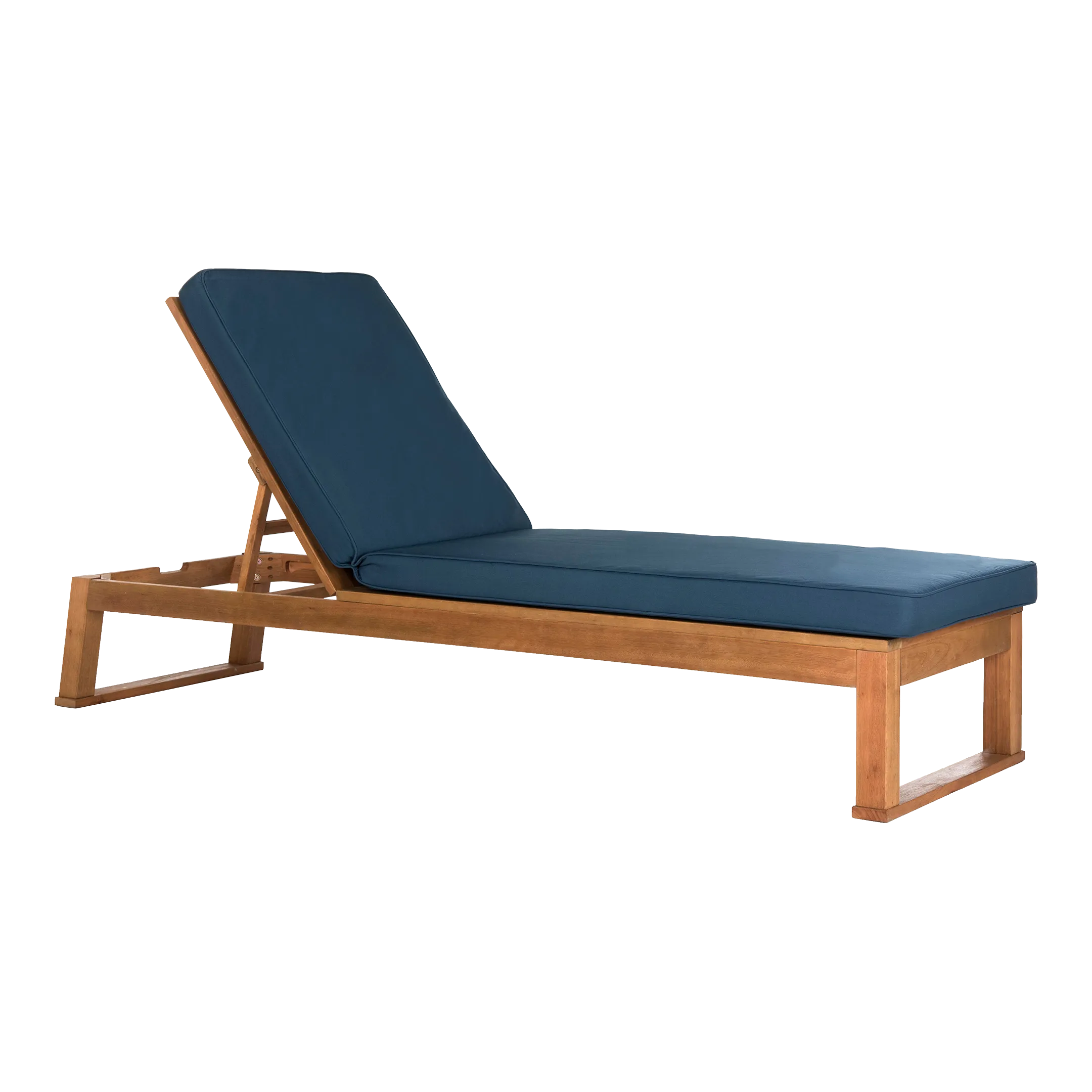Contemporary Sunlounger in Natural & Navy | Chairish