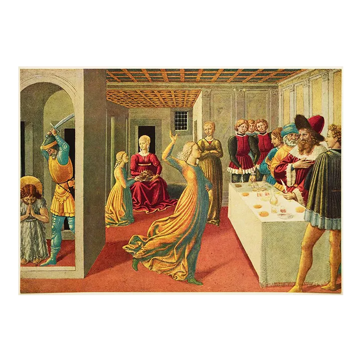 1956 After Gozzoli "Dance of Salome", Vintage Full-Color Print | Chairish