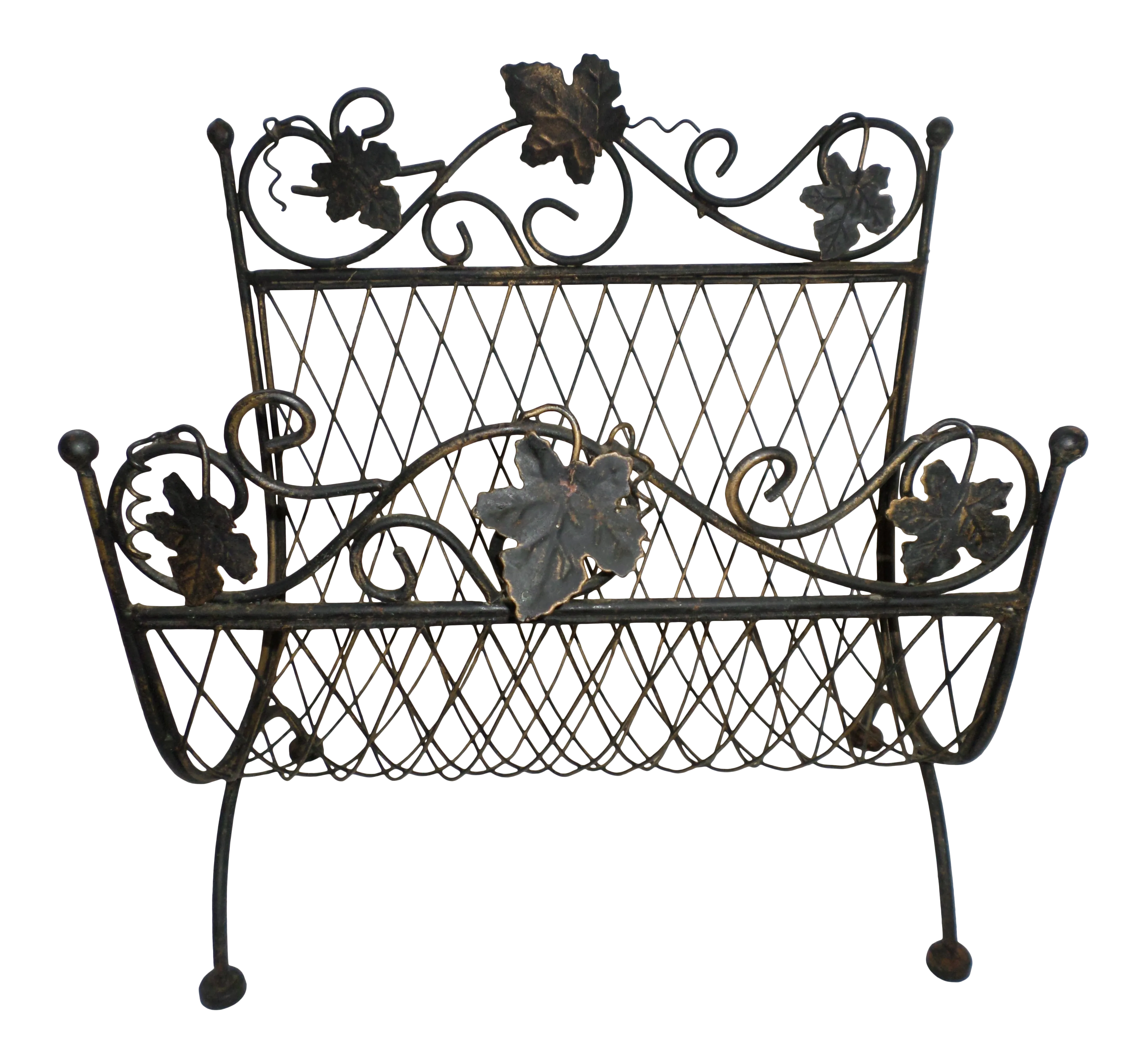 Rustic Copper Magazine Rack Vintage Metal Magazine Rack Mid Century
