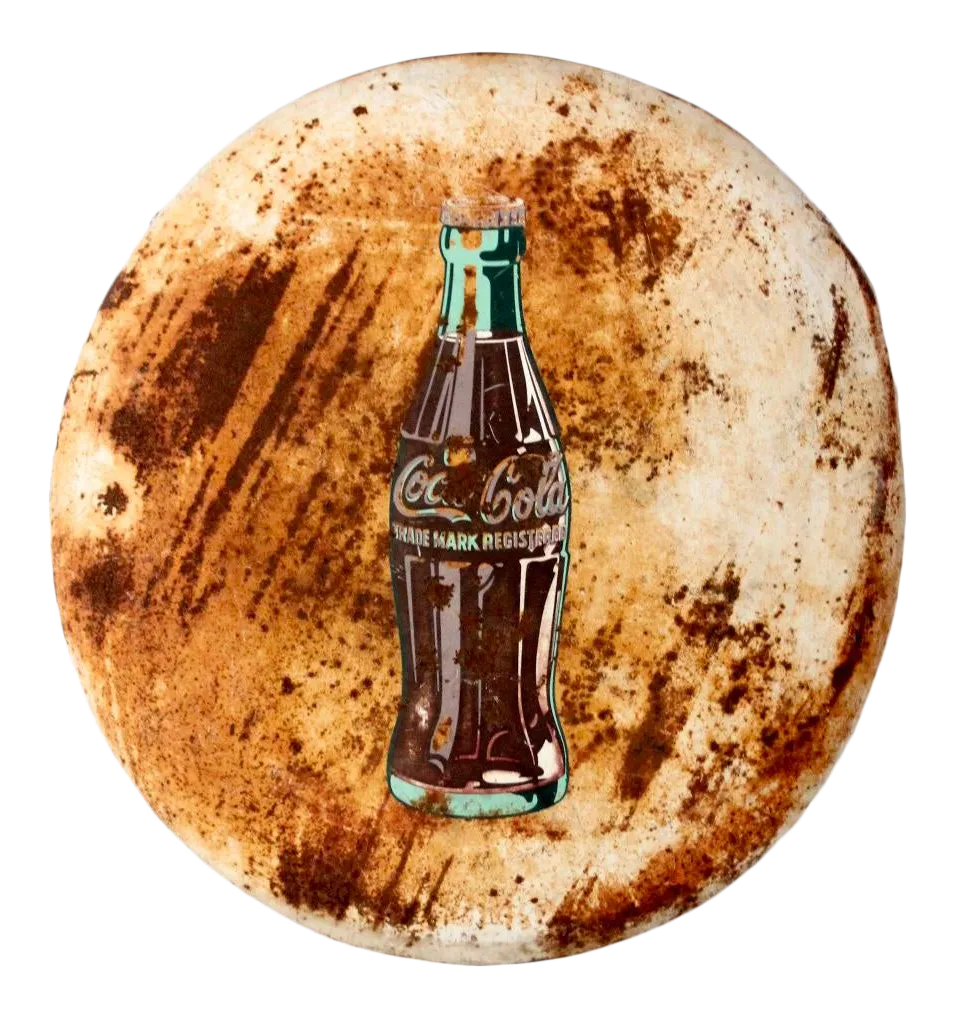 Vintage Coca-Cola Round Button Sign | Chairish
