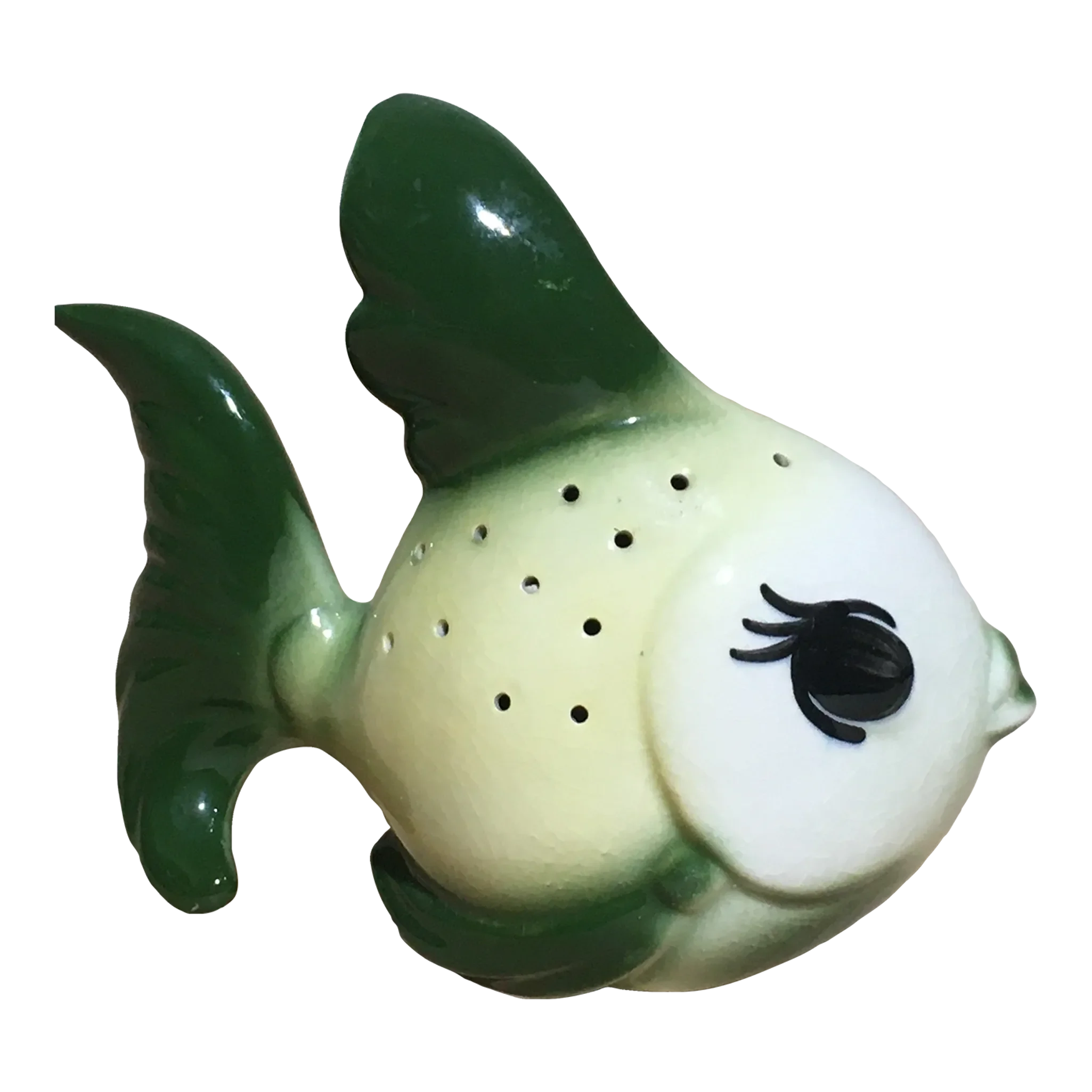 Mid Century Modern Ceramic Fish Pomander Figurine | Chairish