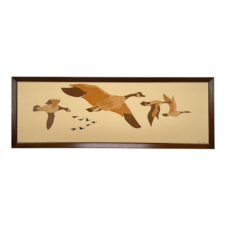 Mid-Century Modern Geese in Flight Teak Bird Wall Art by Fran Arnot ...