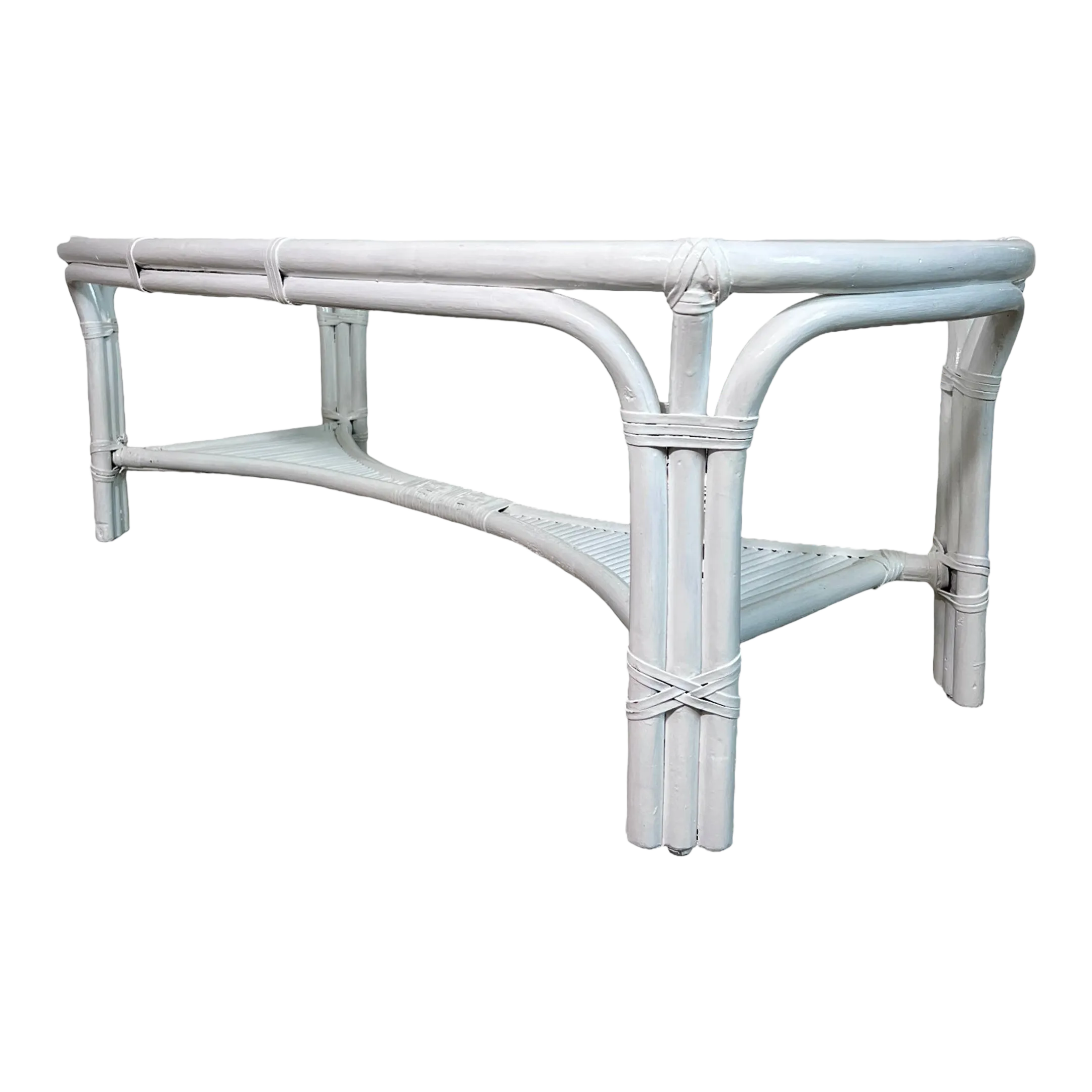 Rattan Cocktail Table (New Glass) | Chairish