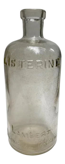 Antique Clear Cork Top Listerine Bottle | Chairish