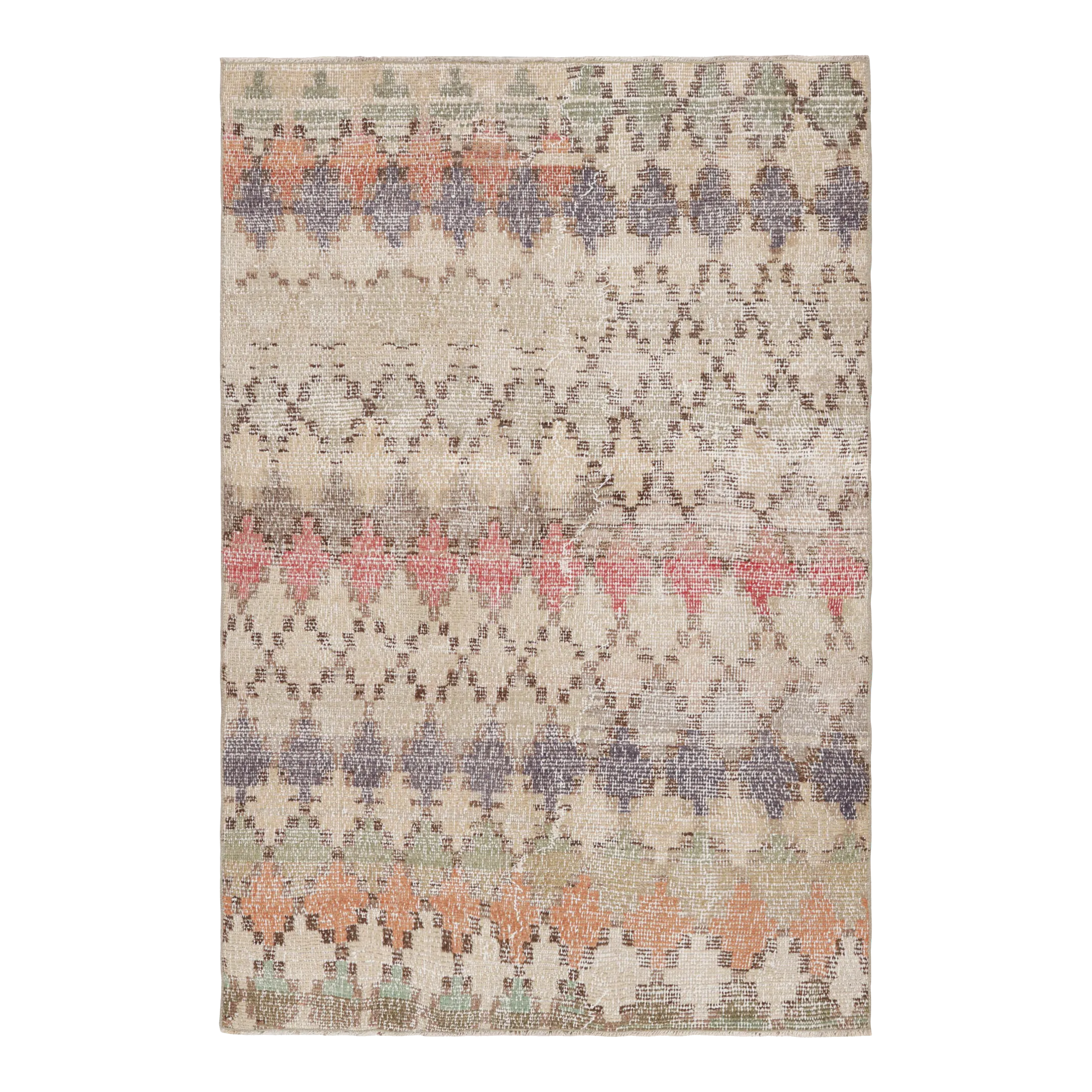 Vintage Zeki Múren Rug With Polychromatic Diamond Pattern From Rug ...