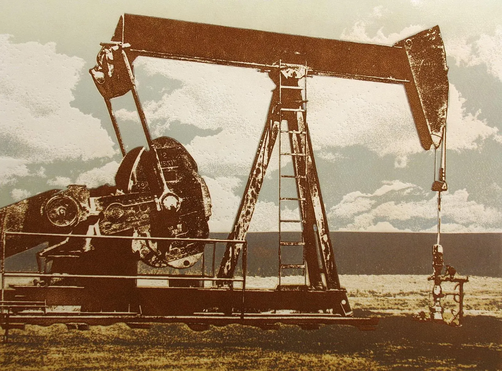 Ted Thomas "Oil Field #3" Hand Signed & Numbered Etching, Oil Drilling ...