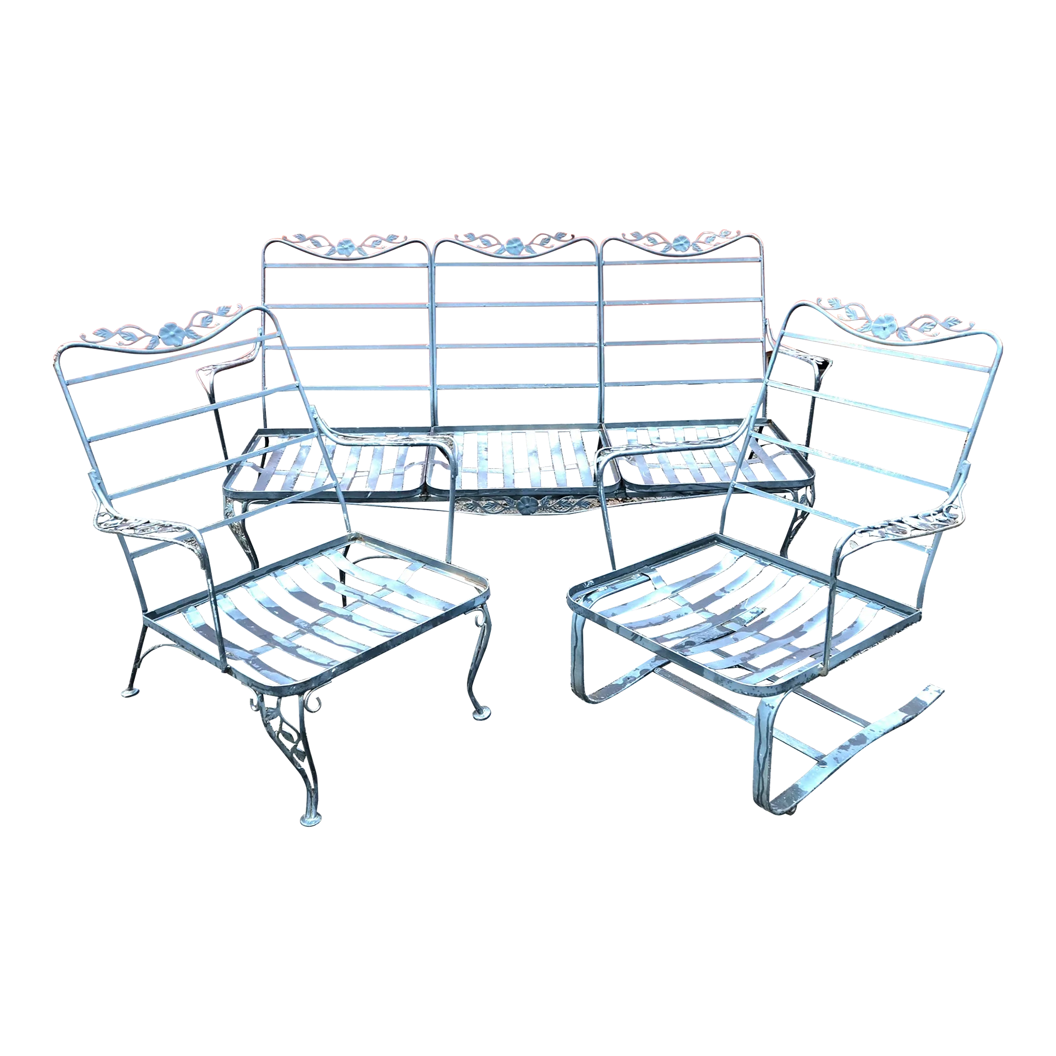 Vintage Woodard Wrought Iron Patio Set, 3 Pieces | Chairish