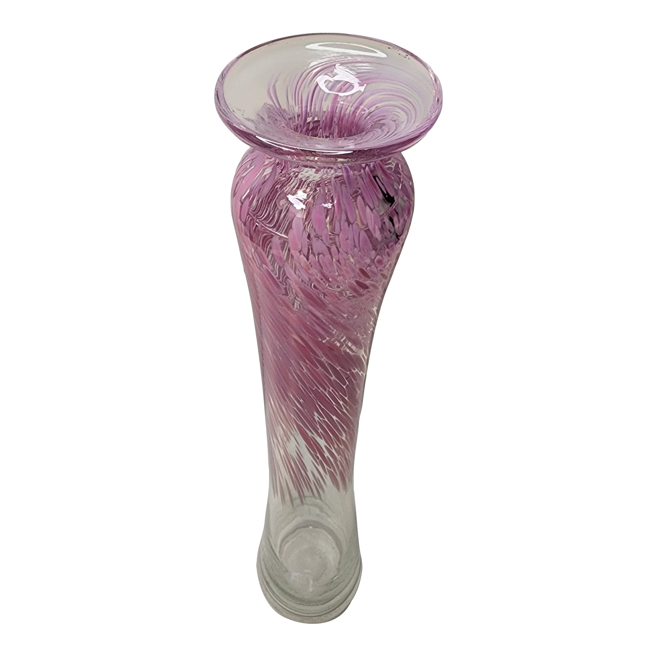 1990s Joe Mattson Studio Art Glass Punk Clear Tall Vase | Chairish