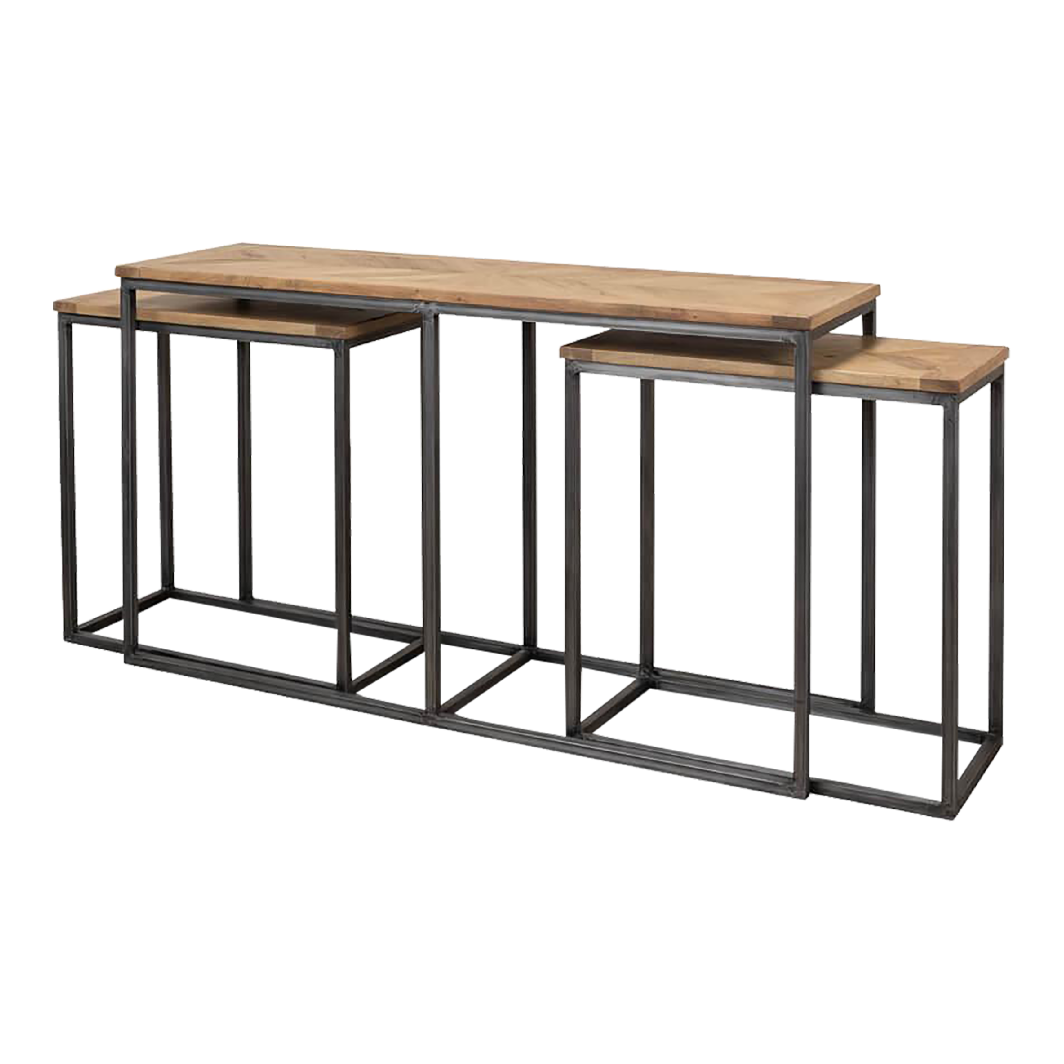 Industrial Console Tables - Set of 3 | Chairish
