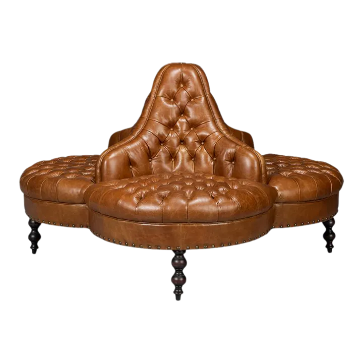 Cuban Brown Four-Sided Sofa | Chairish