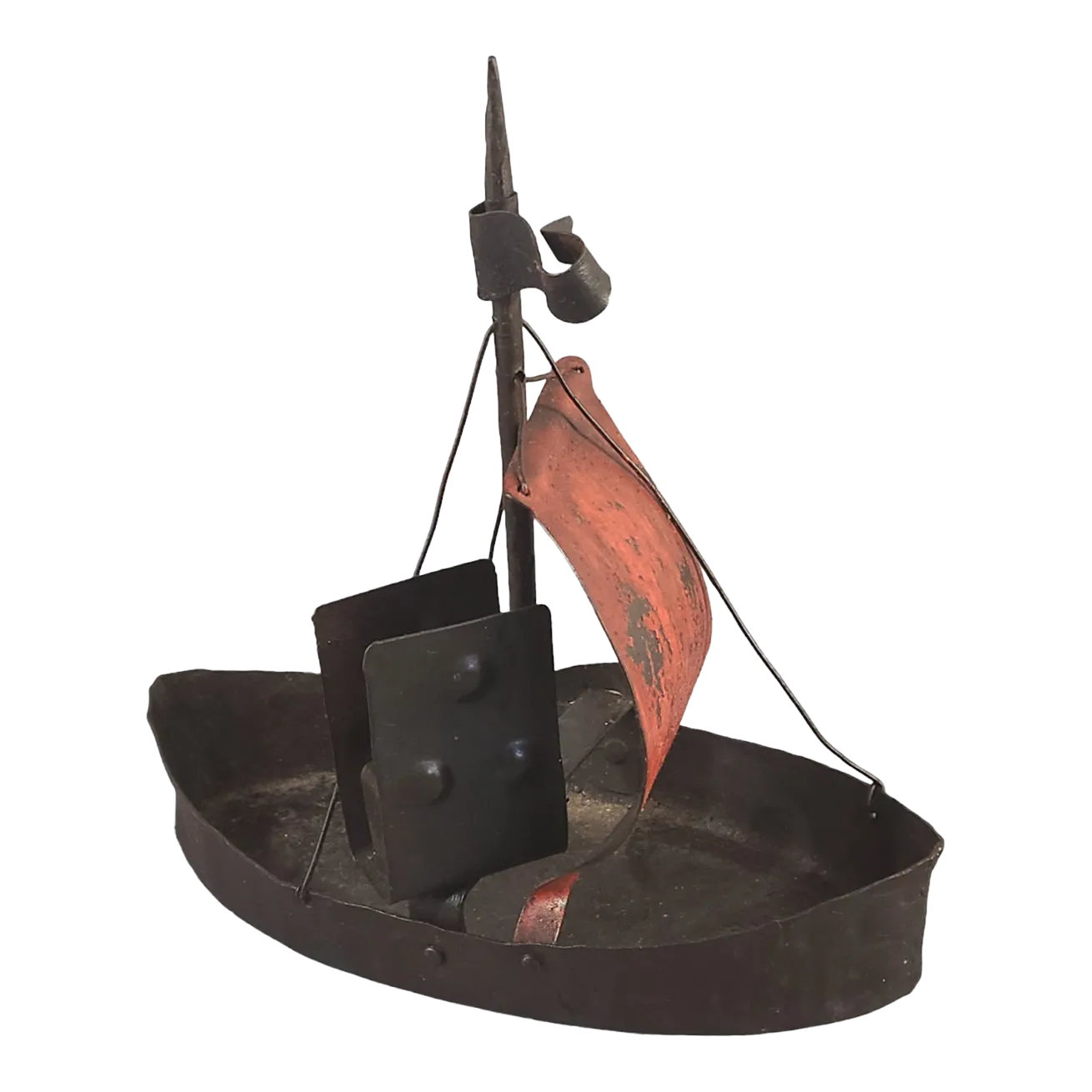 Antique Metal Viking Ship Ashtray Cigar Boat Smoke Stand Match Holder ...