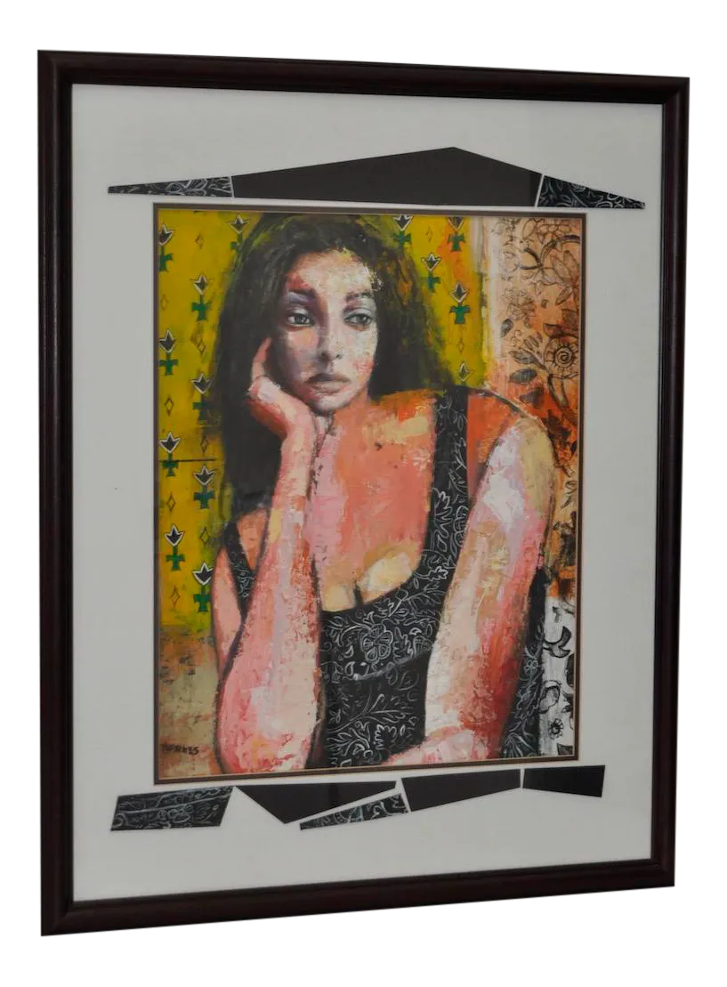 Framed Original Oil Portrait by Barnes | Chairish