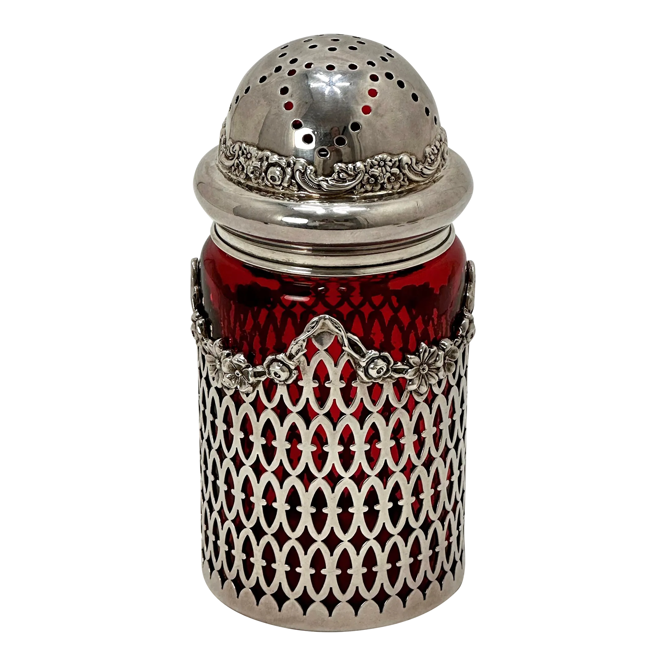 Outstanding Antique American Sterling Silver & Pigeon Blood Red Art ...