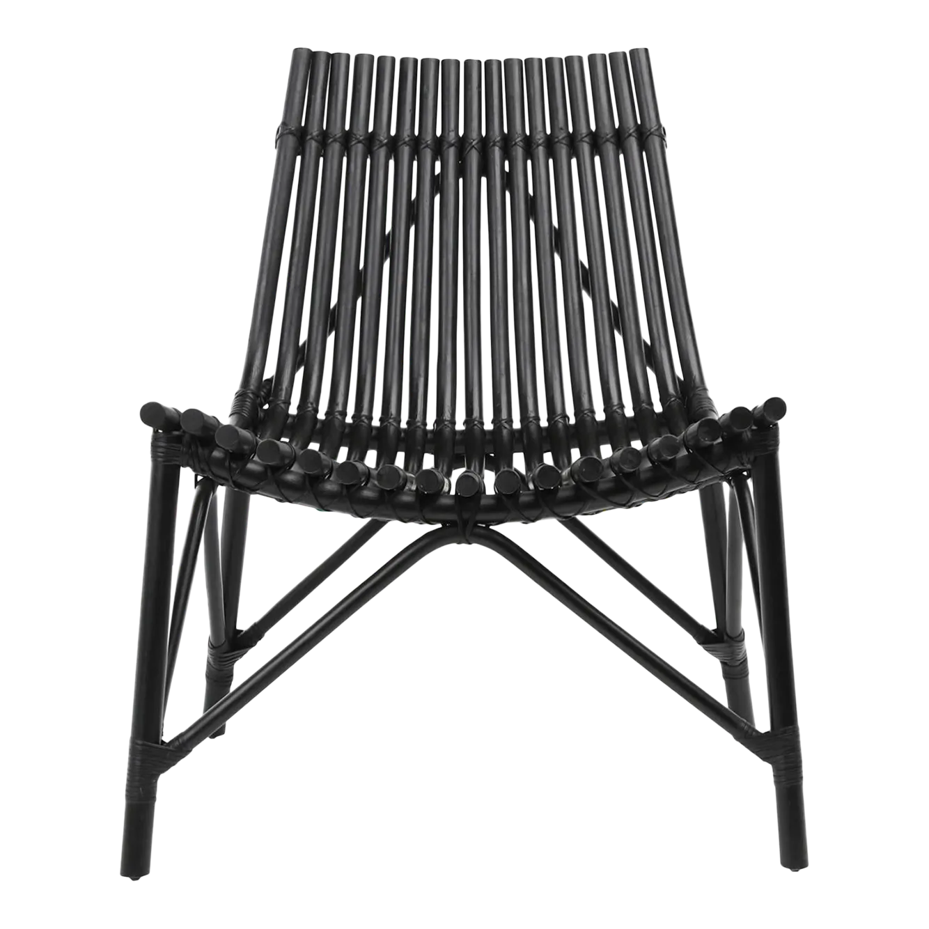 Black Bamboo Scoop Chair | Chairish