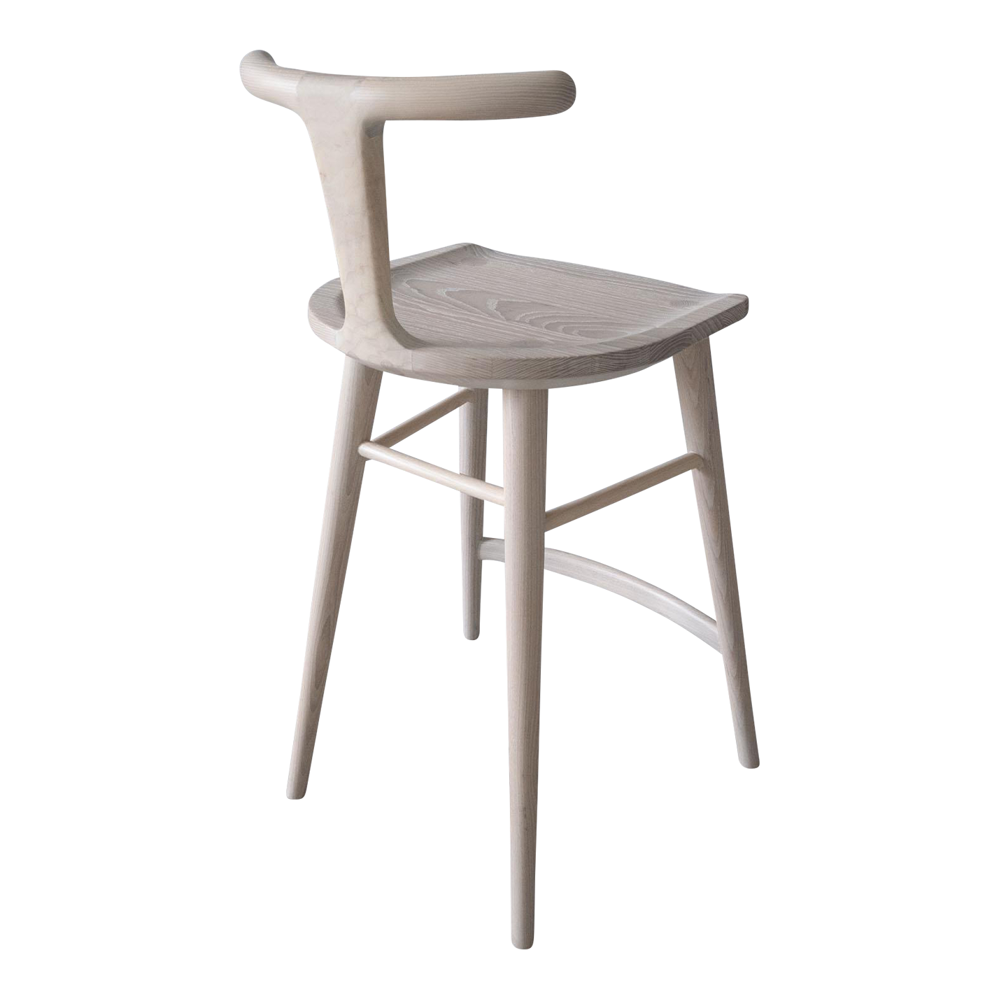 White Ash Oxbend Stool | Chairish
