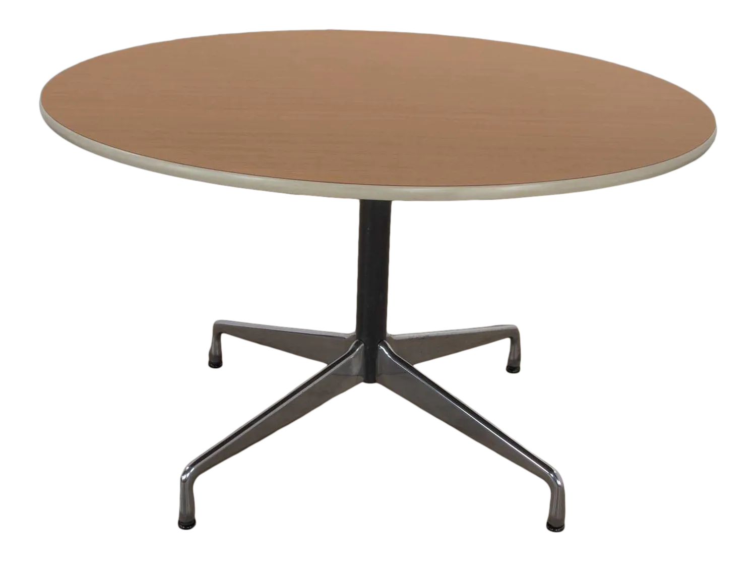 Eames Herman Miller Round Tables Universal Base Wood Grain Laminate Top ...