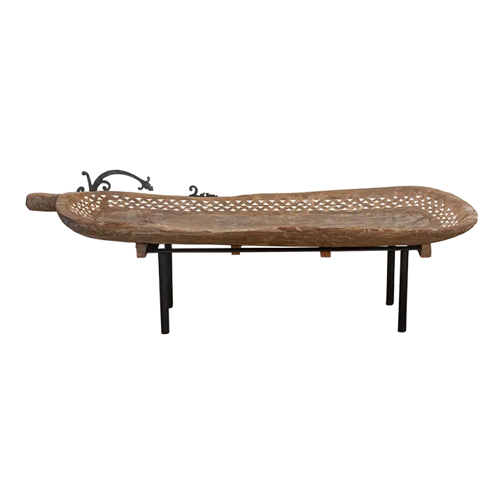 Naga Trough Table With Mother of Pearl Inlay | Chairish