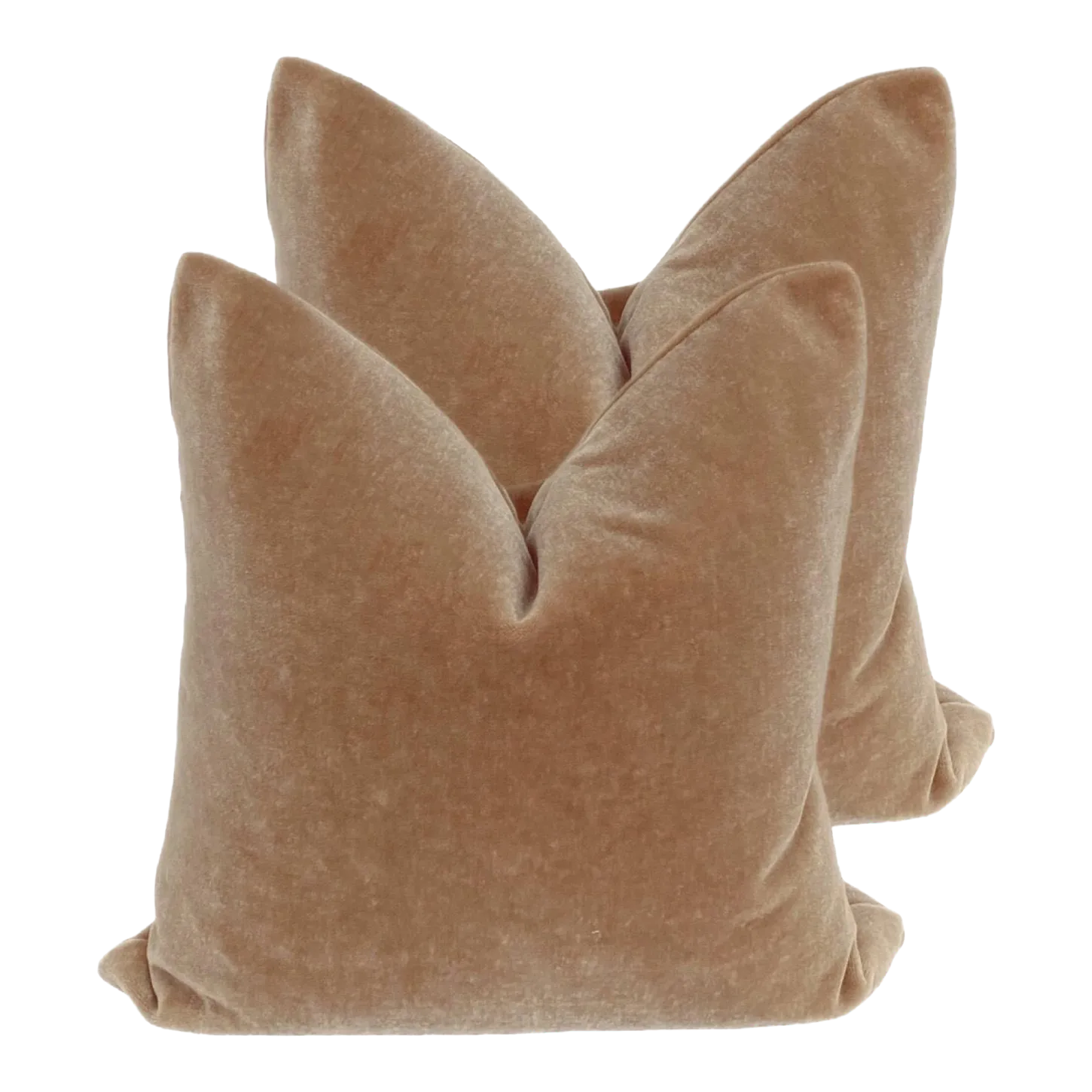 Plush Tan Camel 20" Mohair Pillows - a Pair | Chairish