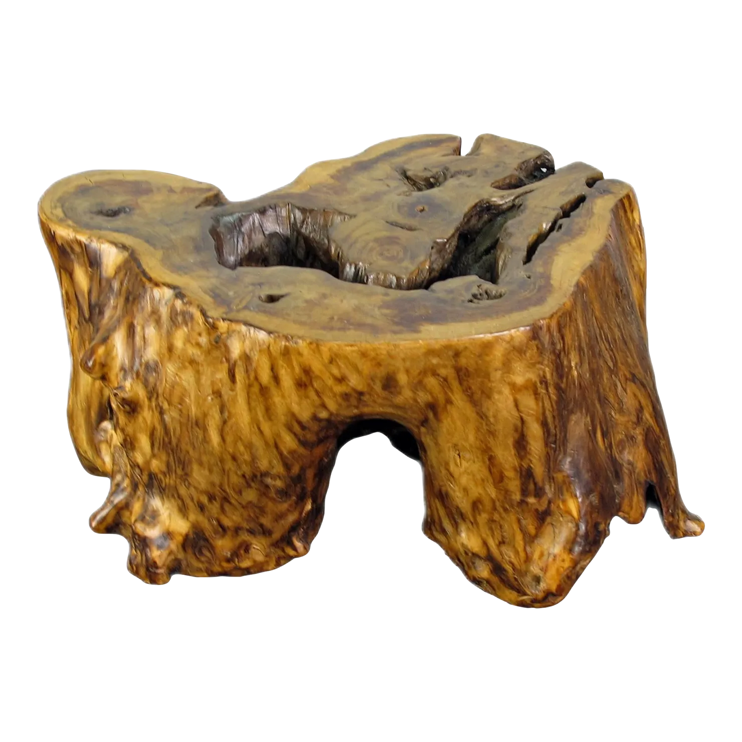 Hand Carved Natural Wood Table Top Sculpture | Chairish