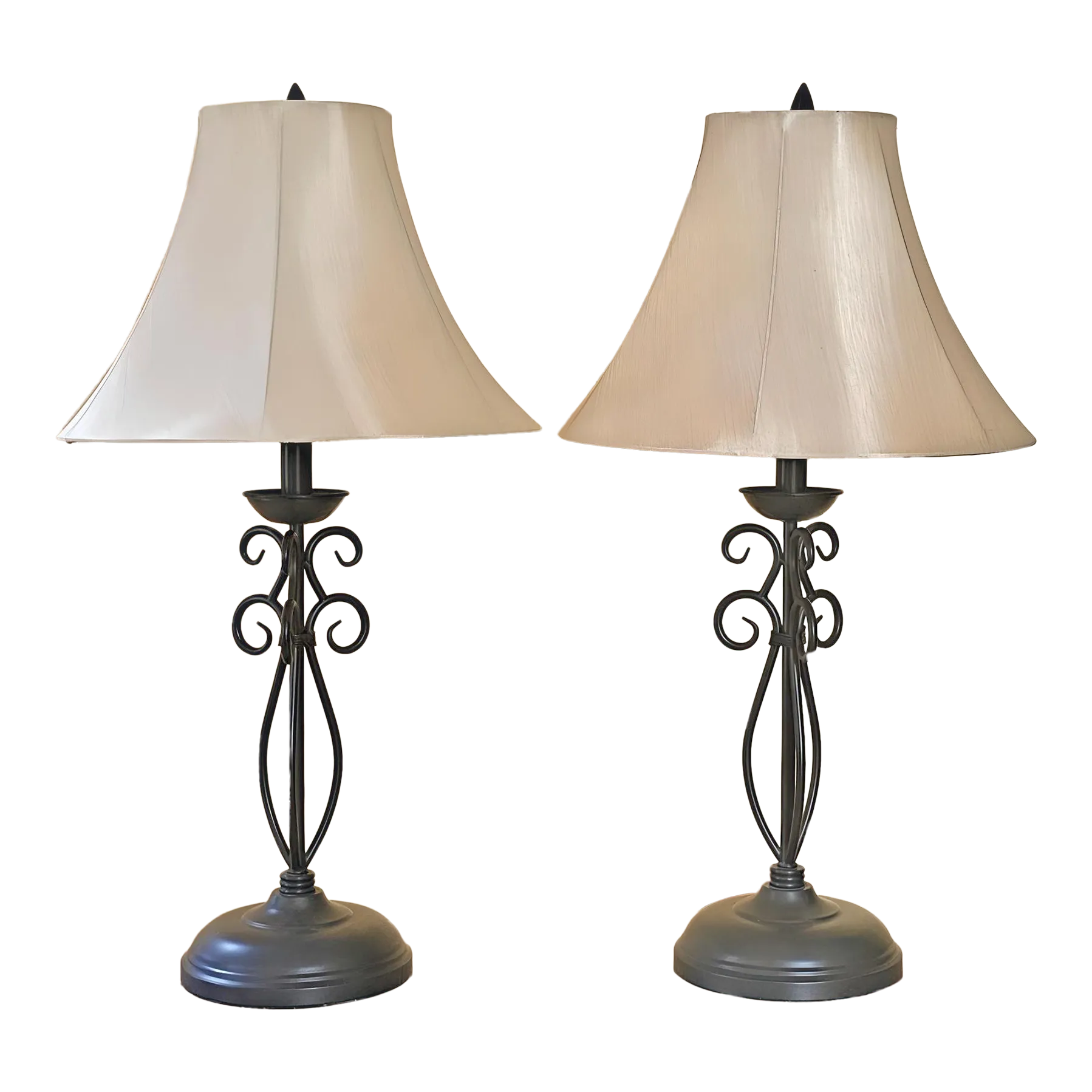 21st Century Wrought Iron Table Lamps - a Pair | Chairish