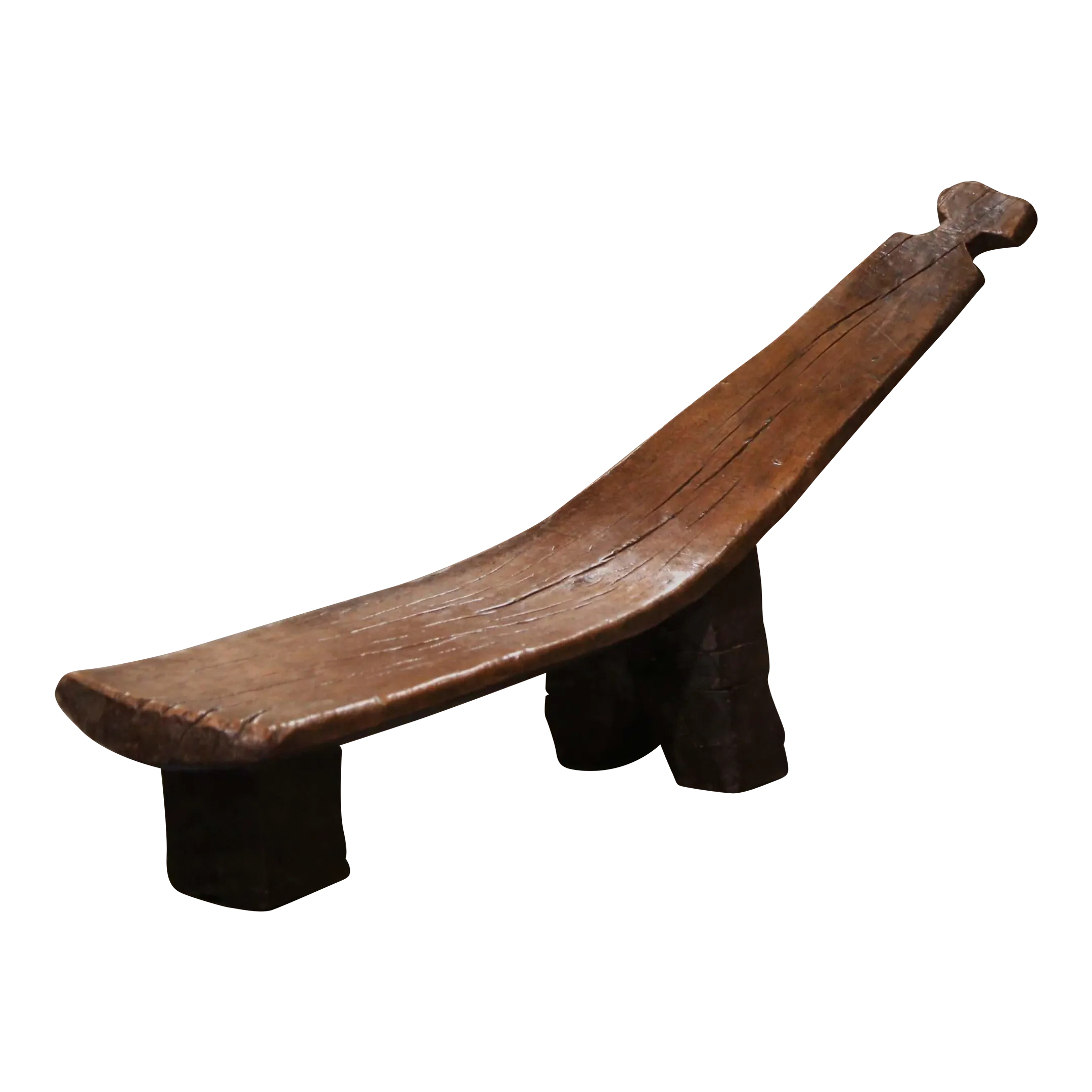 Early 20th Century West African "Senufo" Tribe Carved Bed Bench | Chairish