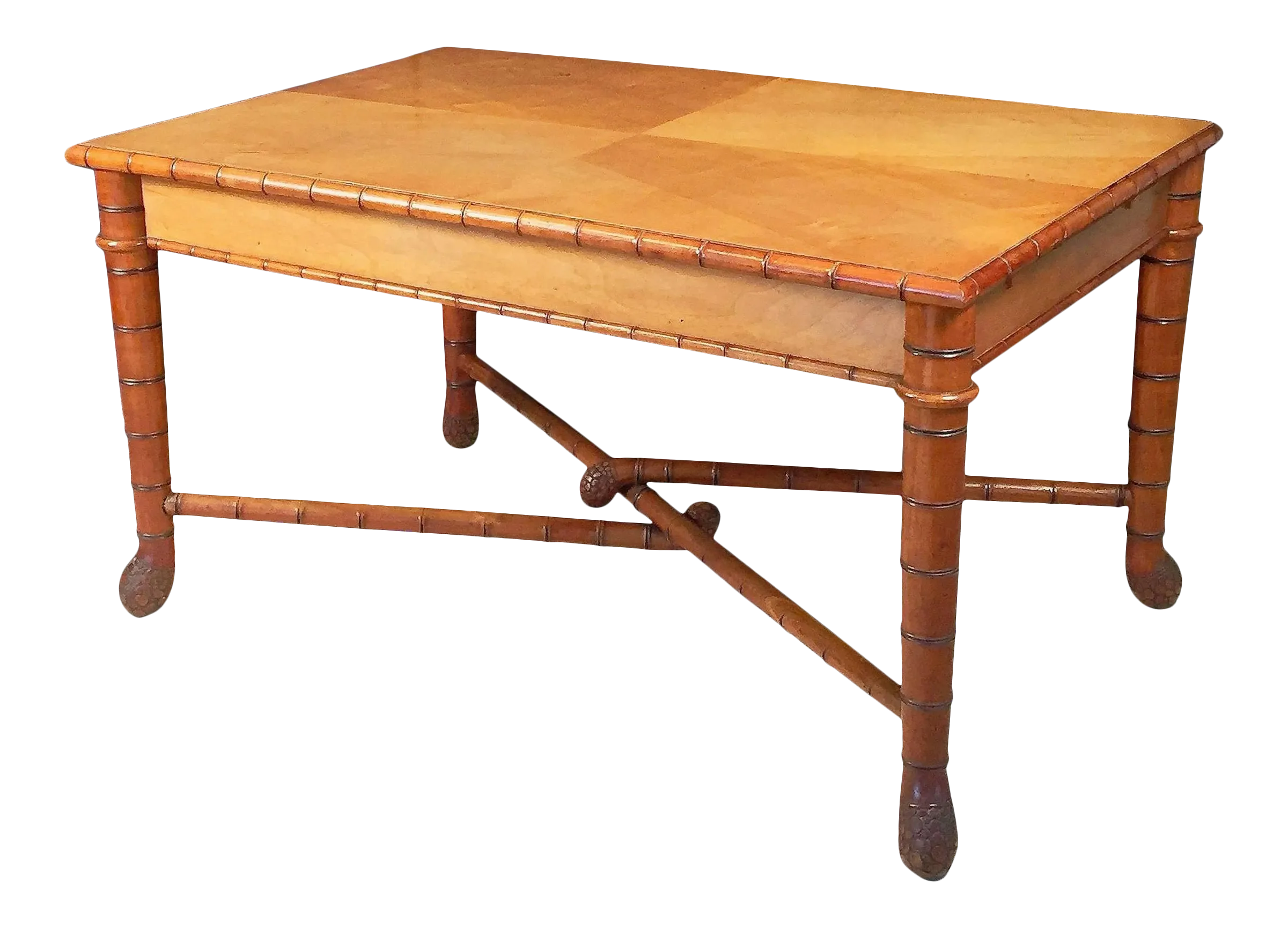 Large Faux Bamboo Table from Italy | Chairish